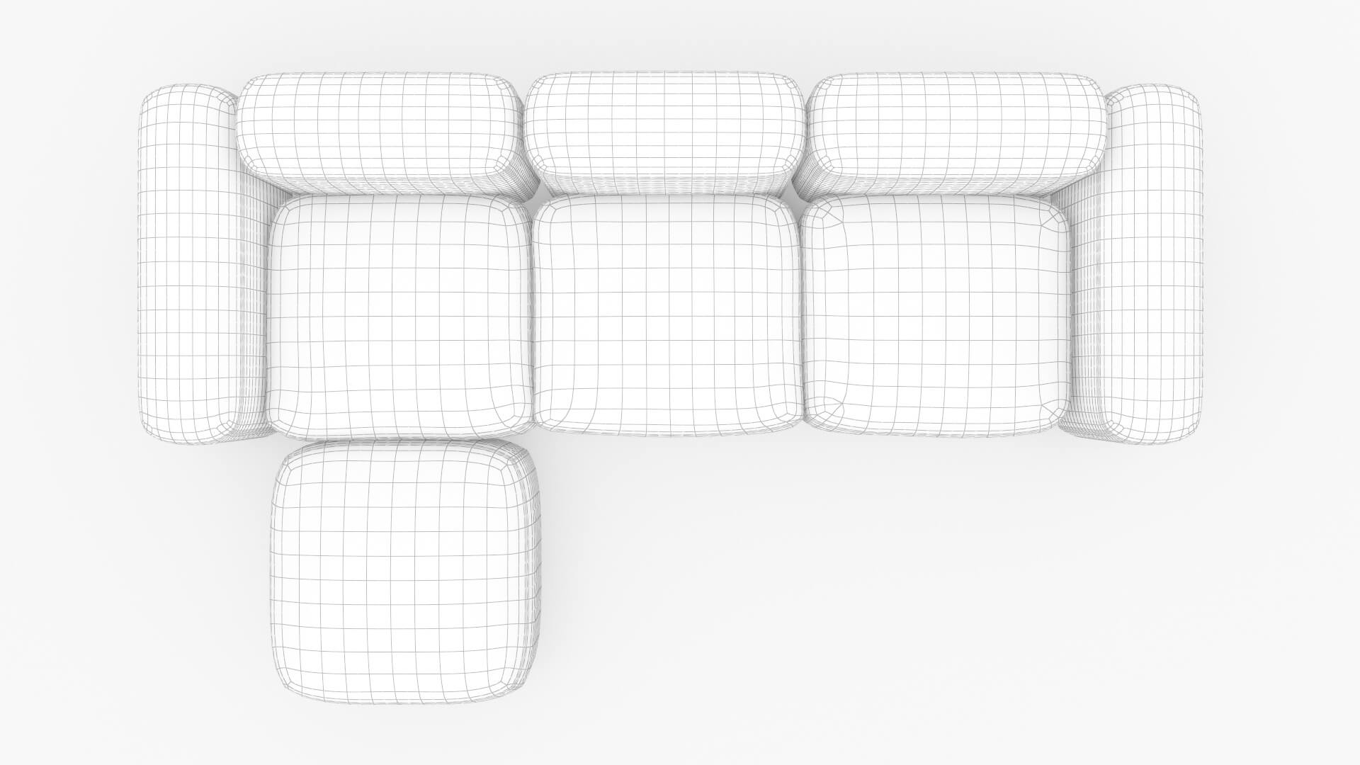 Dloett L Shape Modular Sectional Sofa - 3D Model by 3dxin