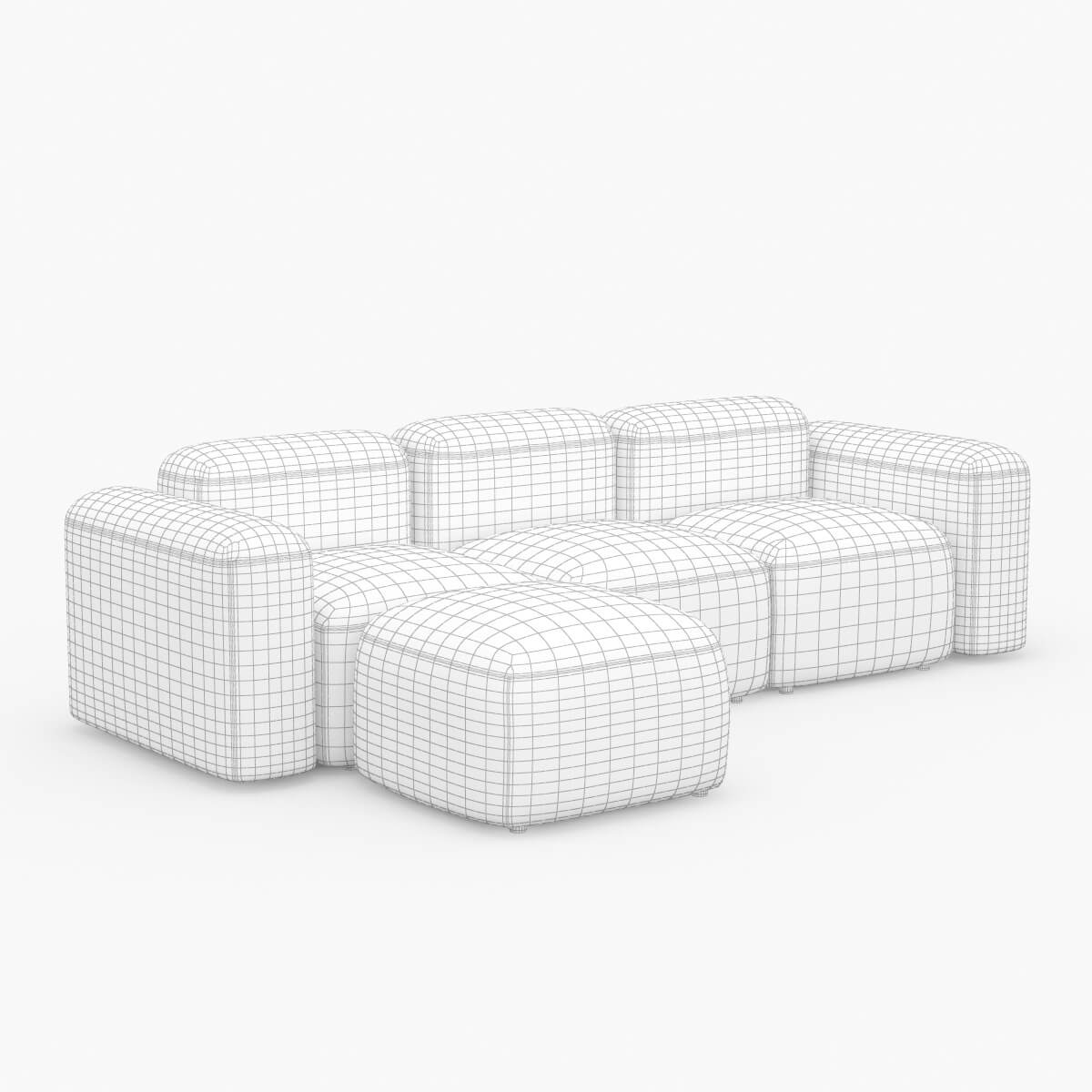 Dloett L Shape Modular Sectional Sofa - 3D Model by 3dxin