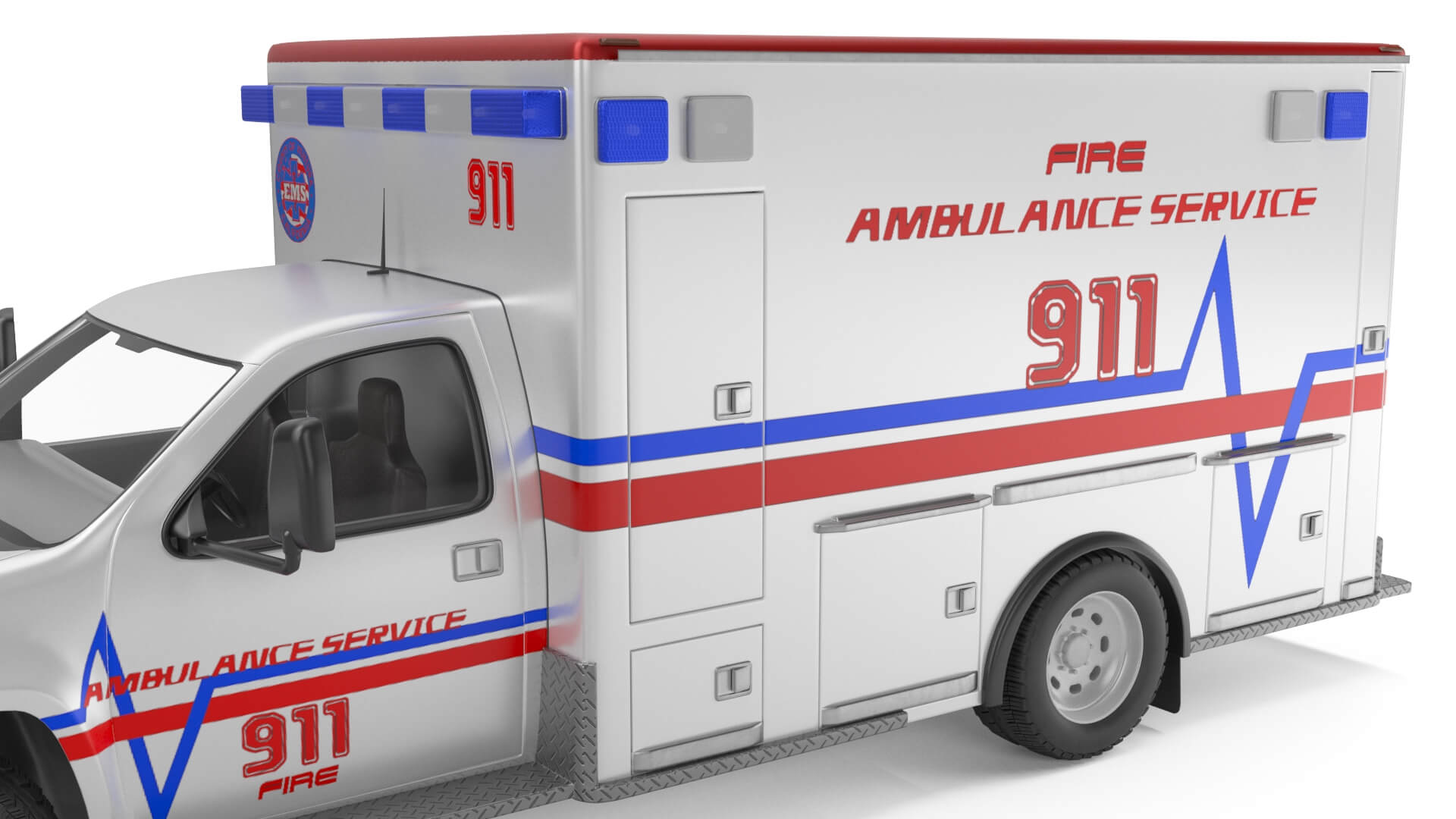Emergency Ambulance Truck 2In 1 - 3D Model by 3dxin