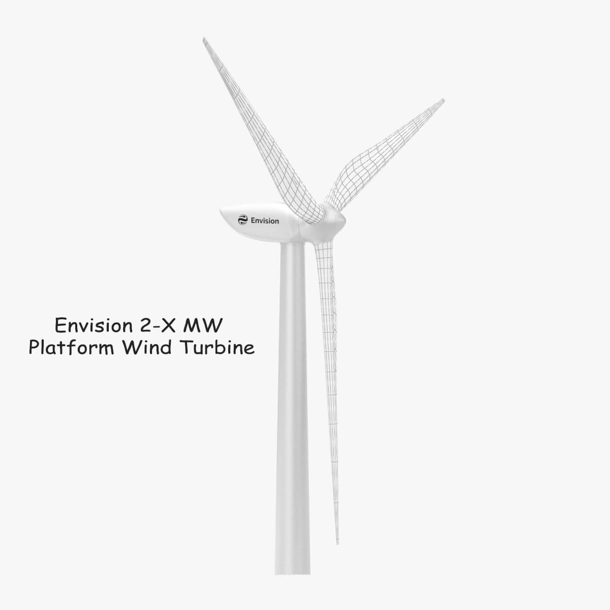 Envision 2-X Mw Platform Wind Turbine 3D Model by 3dxin