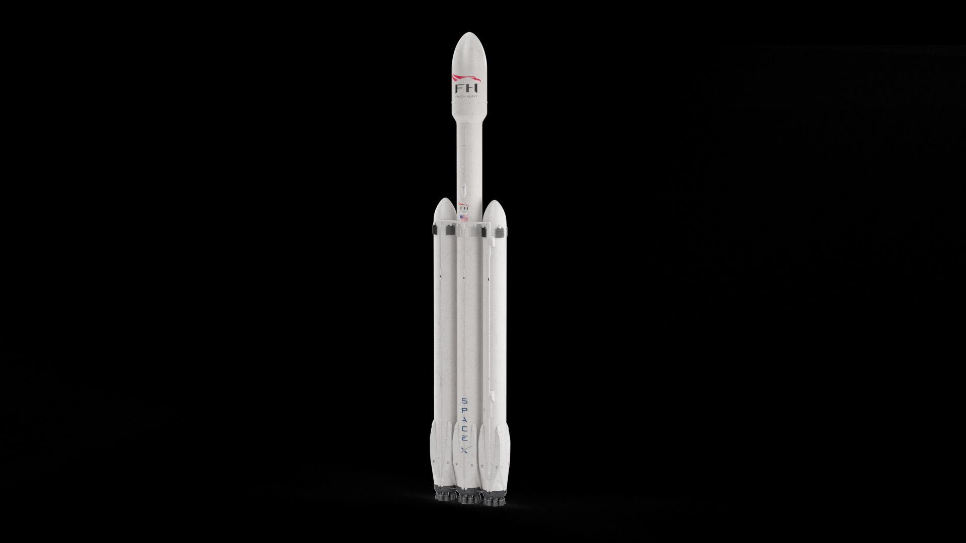 Falcon Heavy, SpaceX's Heavy-Lift Cargo Rocket 3D Model by 3dxin