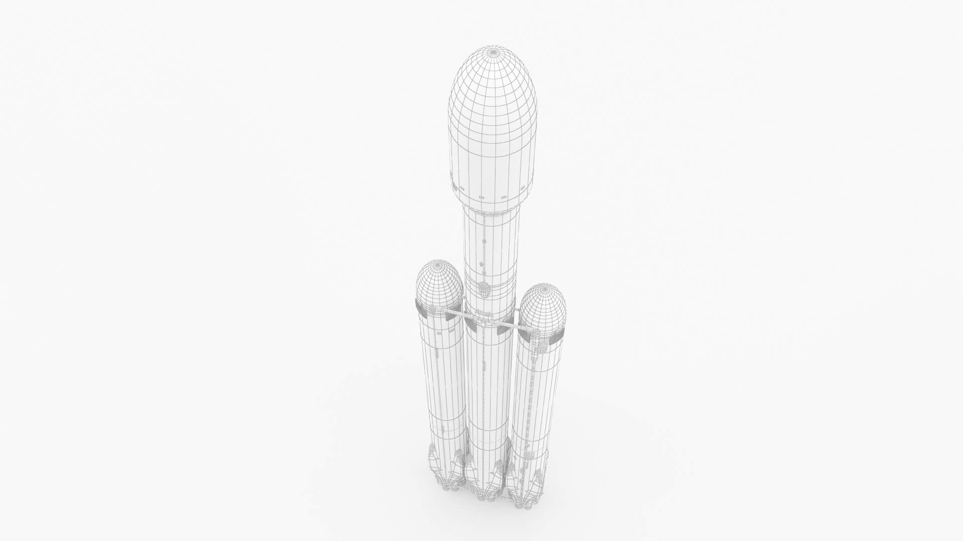 Falcon Heavy, SpaceX's Heavy-Lift Cargo Rocket 3D Model by 3dxin