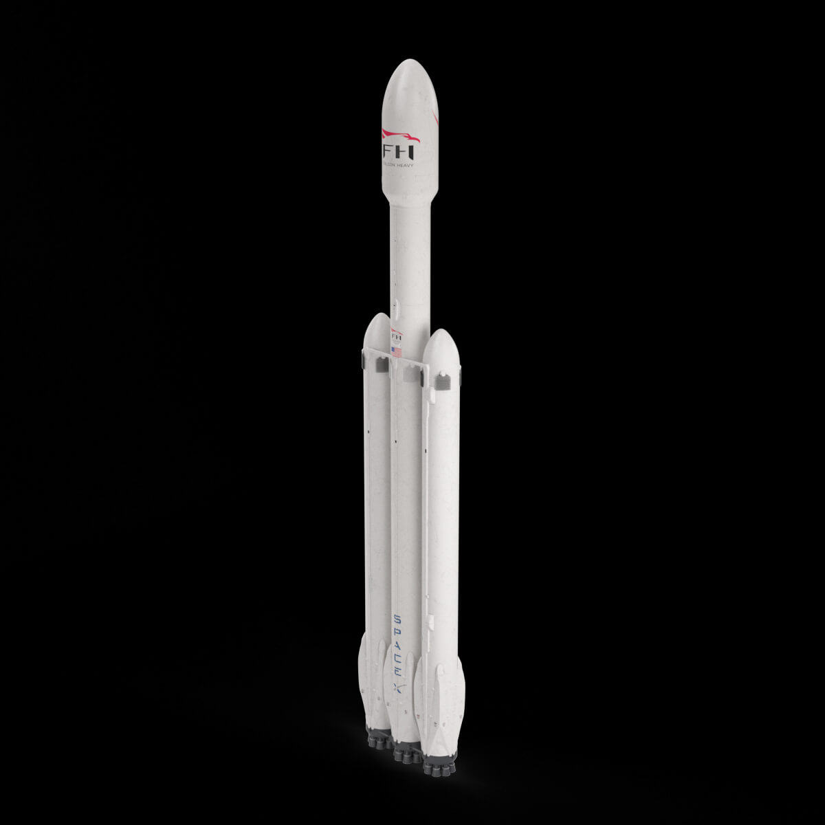 Falcon Heavy, SpaceX's Heavy-Lift Cargo Rocket 3D Model by 3dxin