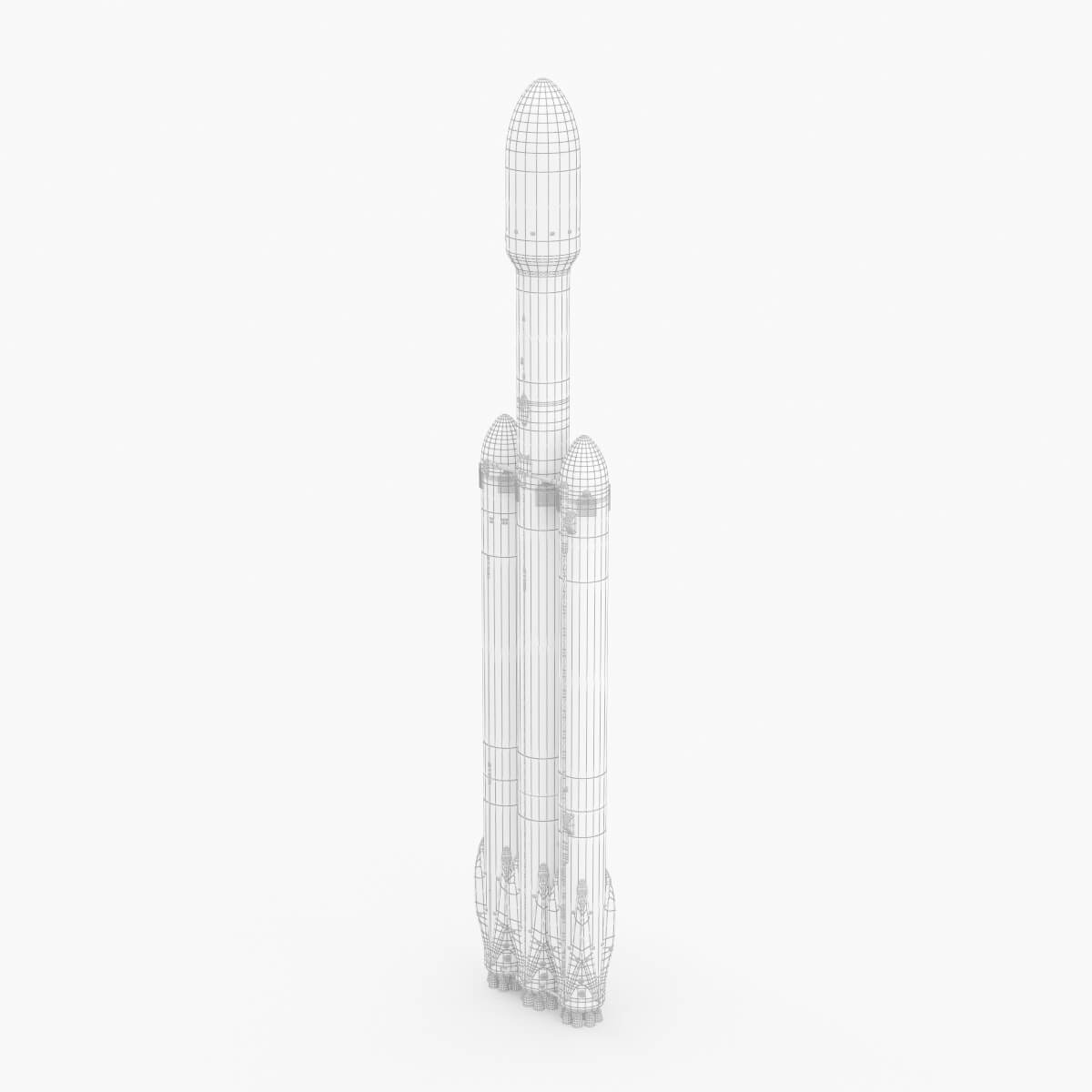 Falcon Heavy, SpaceX's Heavy-Lift Cargo Rocket 3D Model by 3dxin