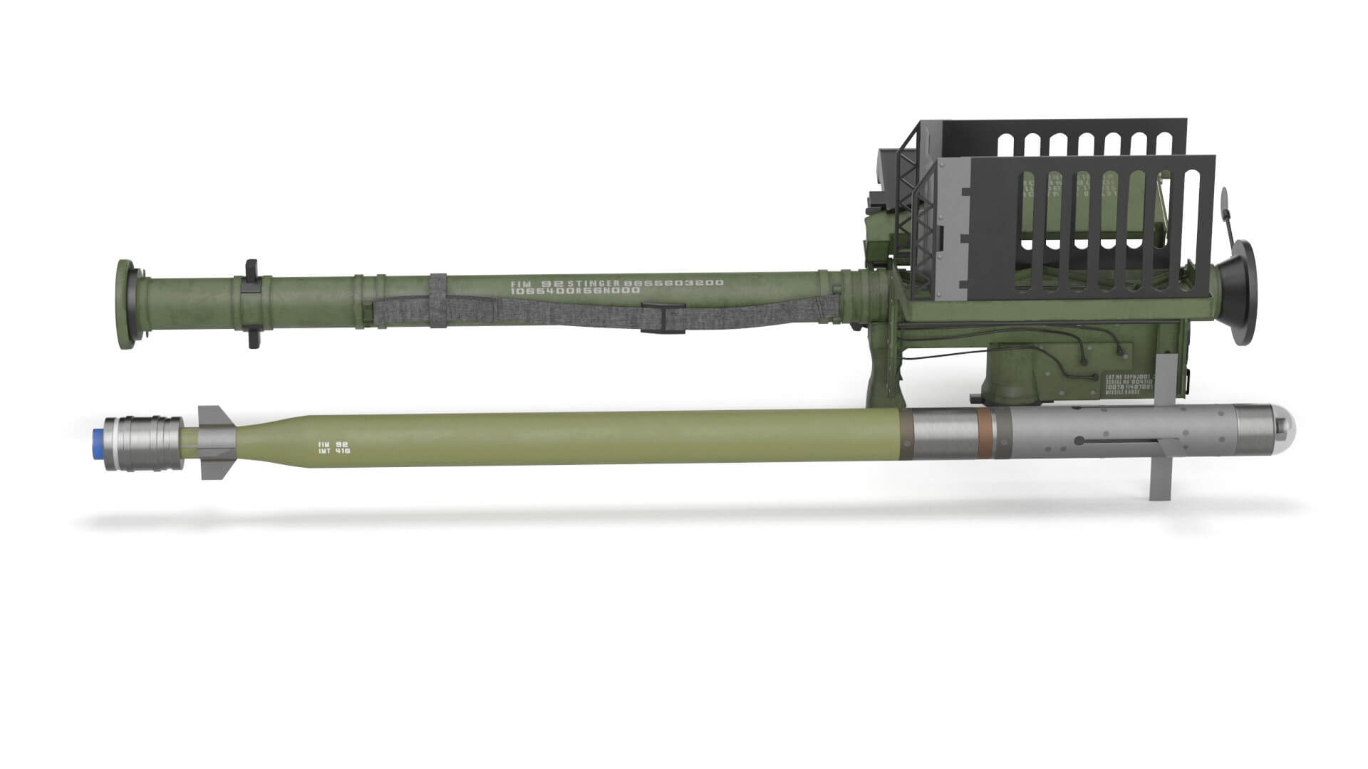FIM 92 Stinger Missile With Launcher - 3D Model by 3dxin
