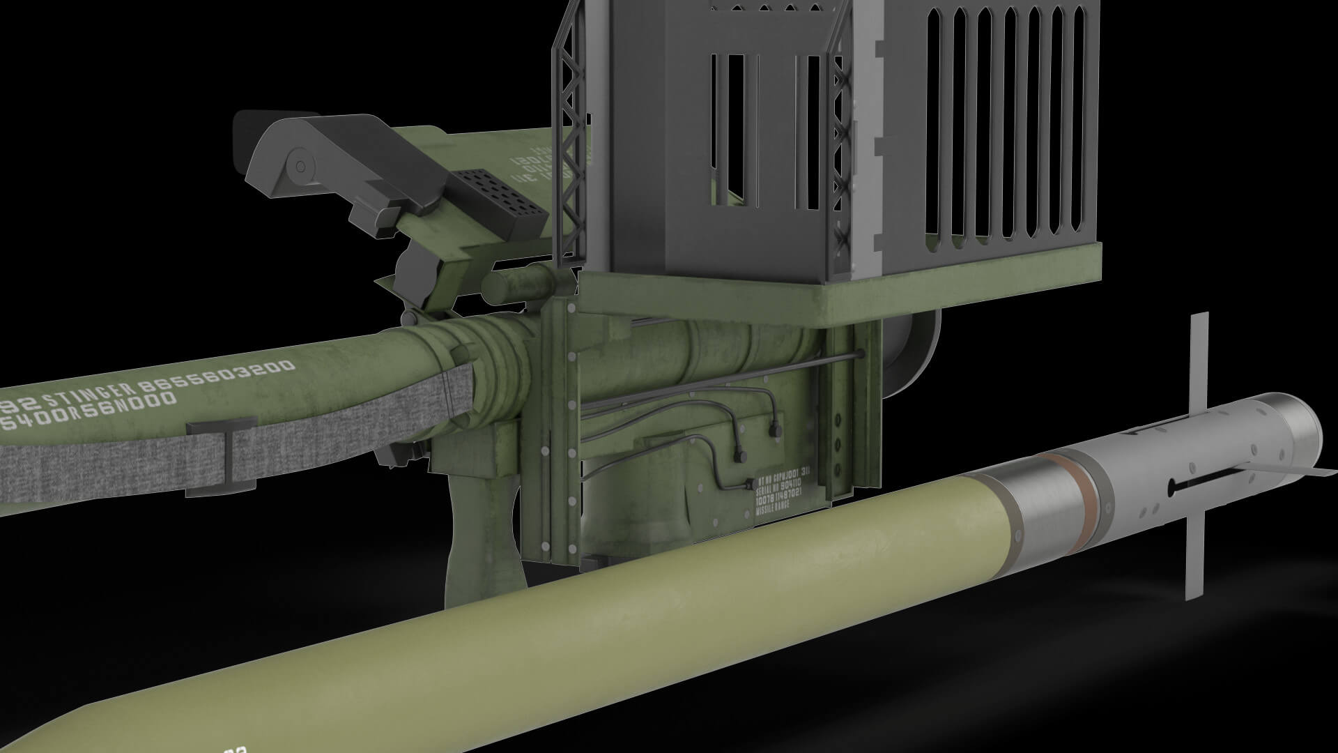 FIM 92 Stinger Missile With Launcher - 3D Model by 3dxin
