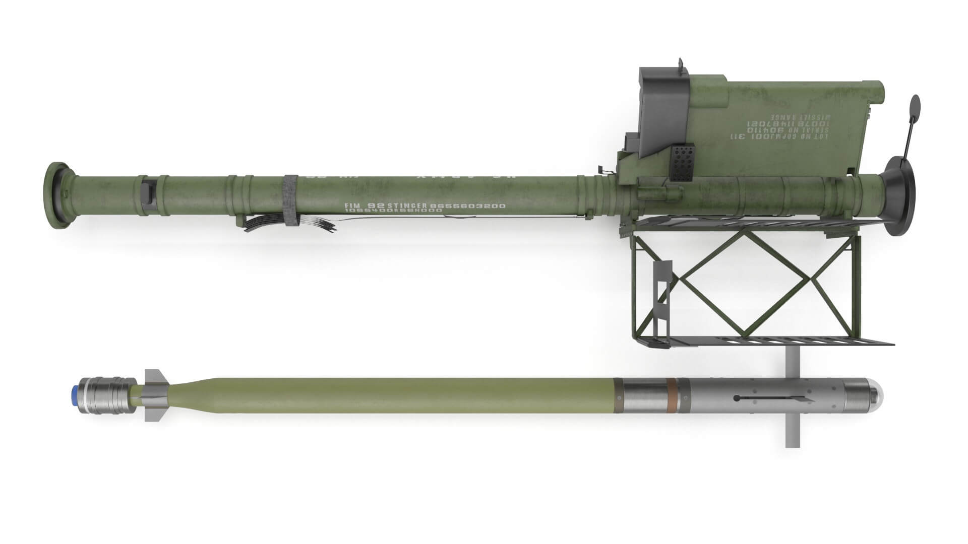 FIM 92 Stinger Missile With Launcher - 3D Model by 3dxin