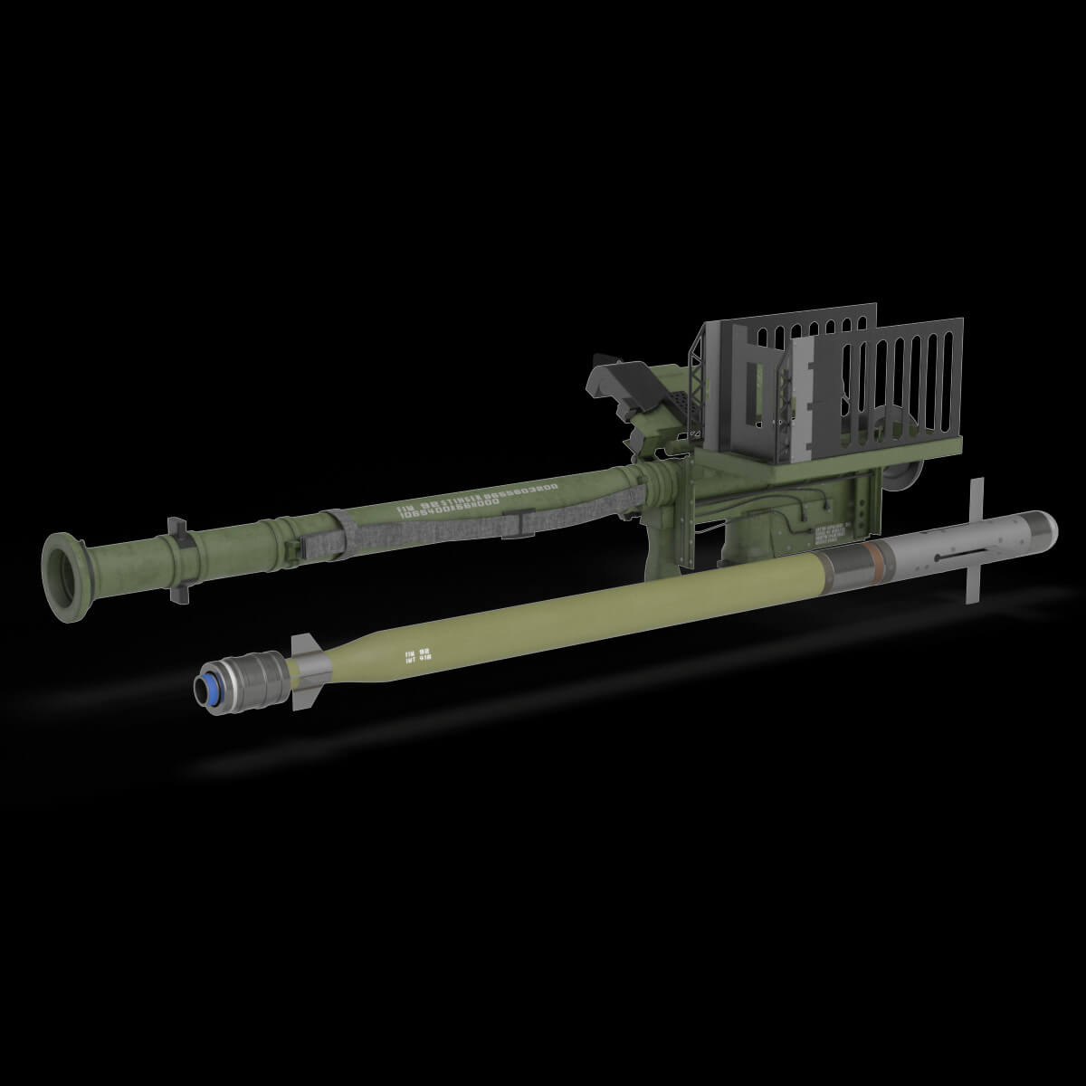 FIM 92 Stinger Missile With Launcher - 3D Model by 3dxin