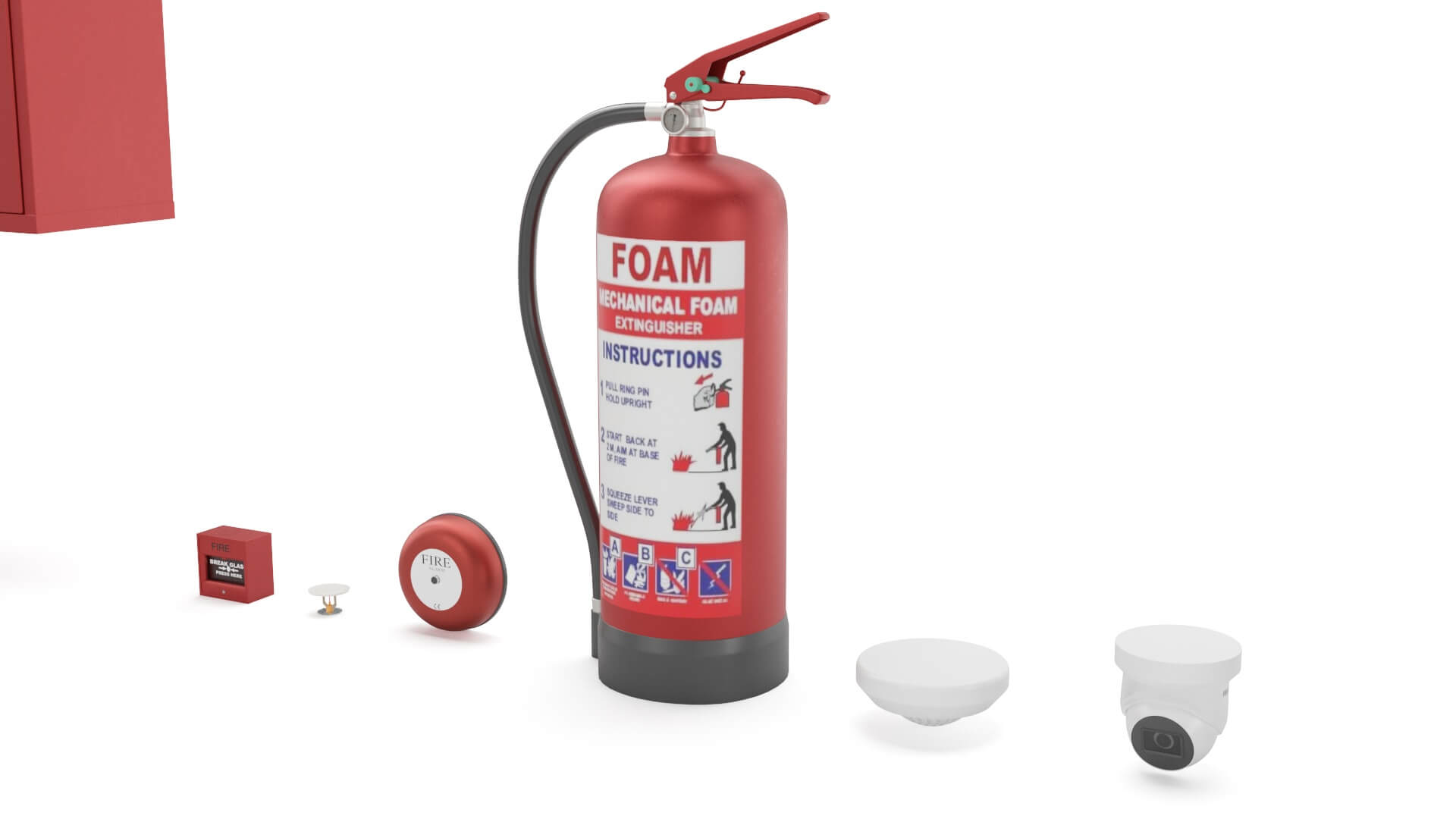 Fire Fighting System and Security System - 3D Model by 3dxin