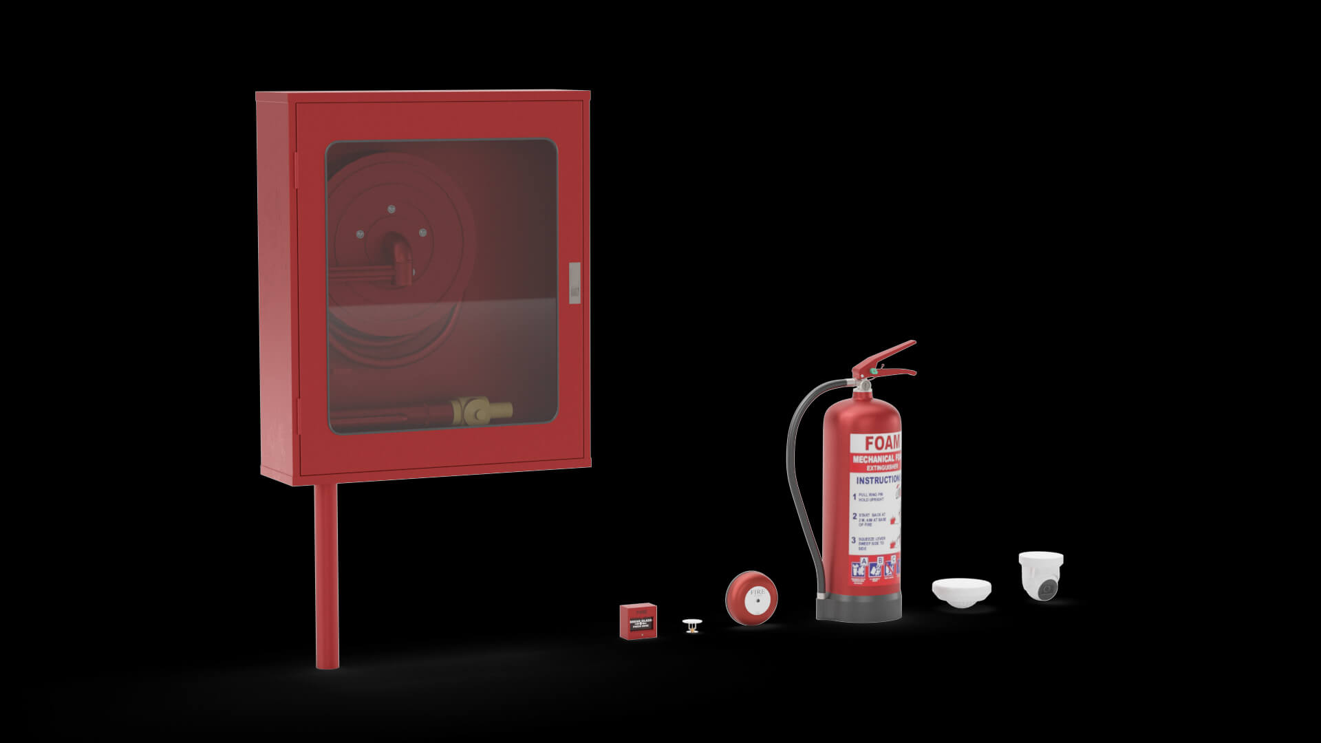 Fire Fighting System and Security System - 3D Model by 3dxin