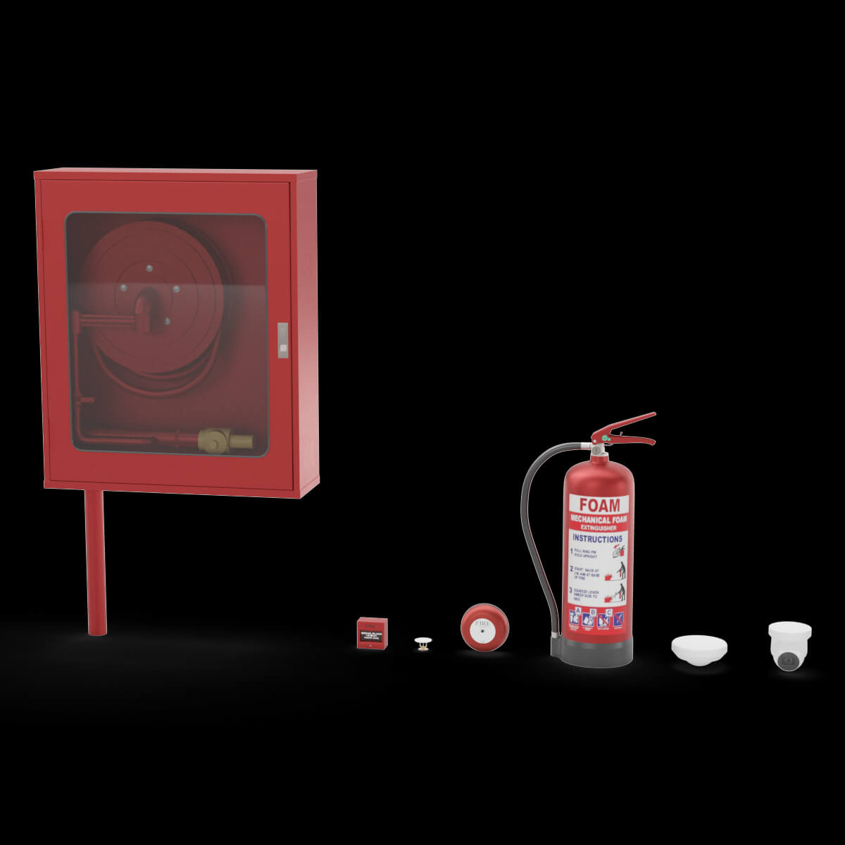 Fire Fighting System and Security System - 3D Model by 3dxin