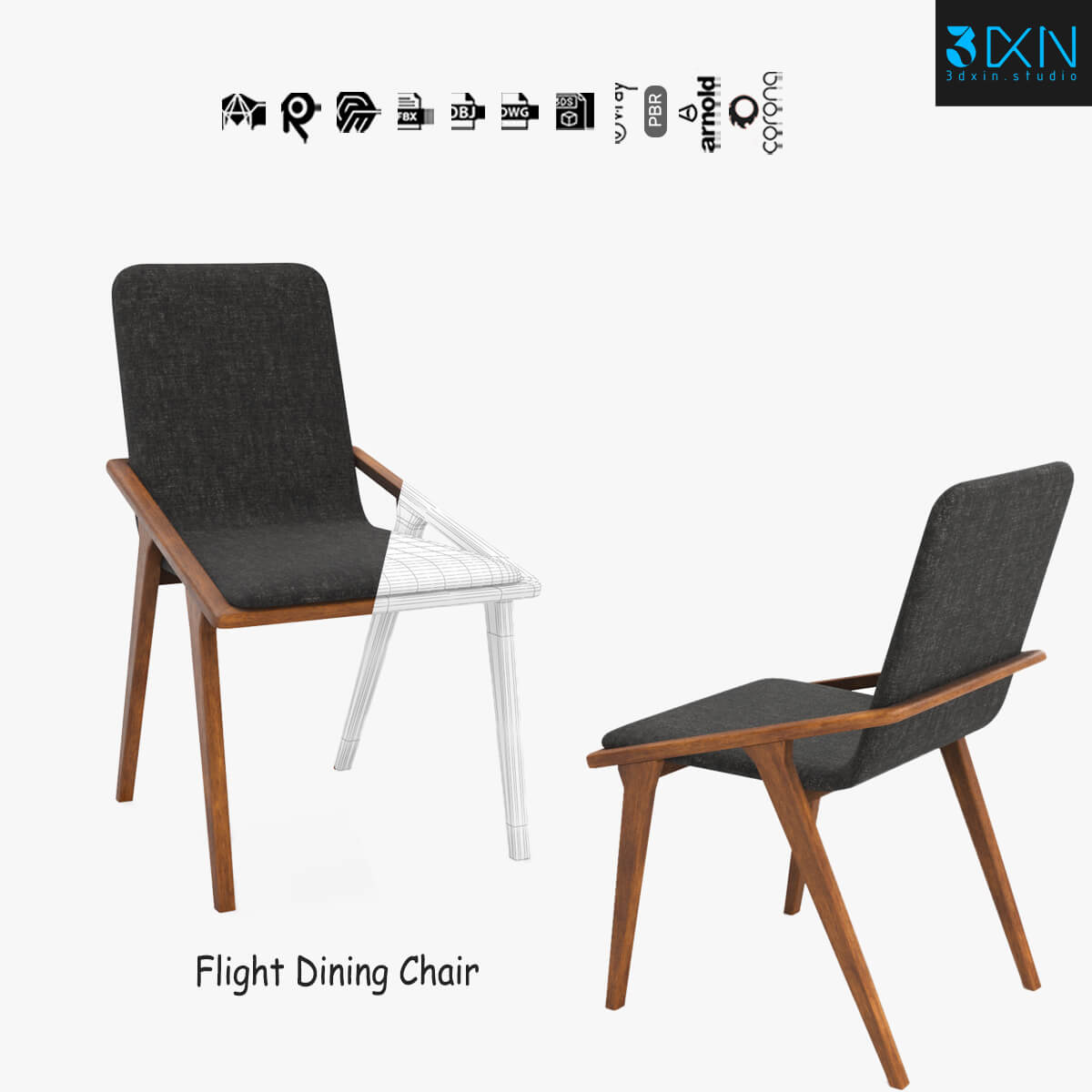 Flight Dining Chair - 3D Model by 3dxin