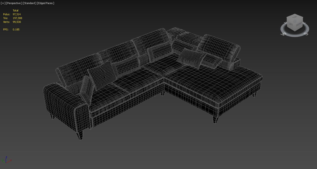 Gallery M Corner Sectional Sofa Felicia - 3D Model by 3dxin