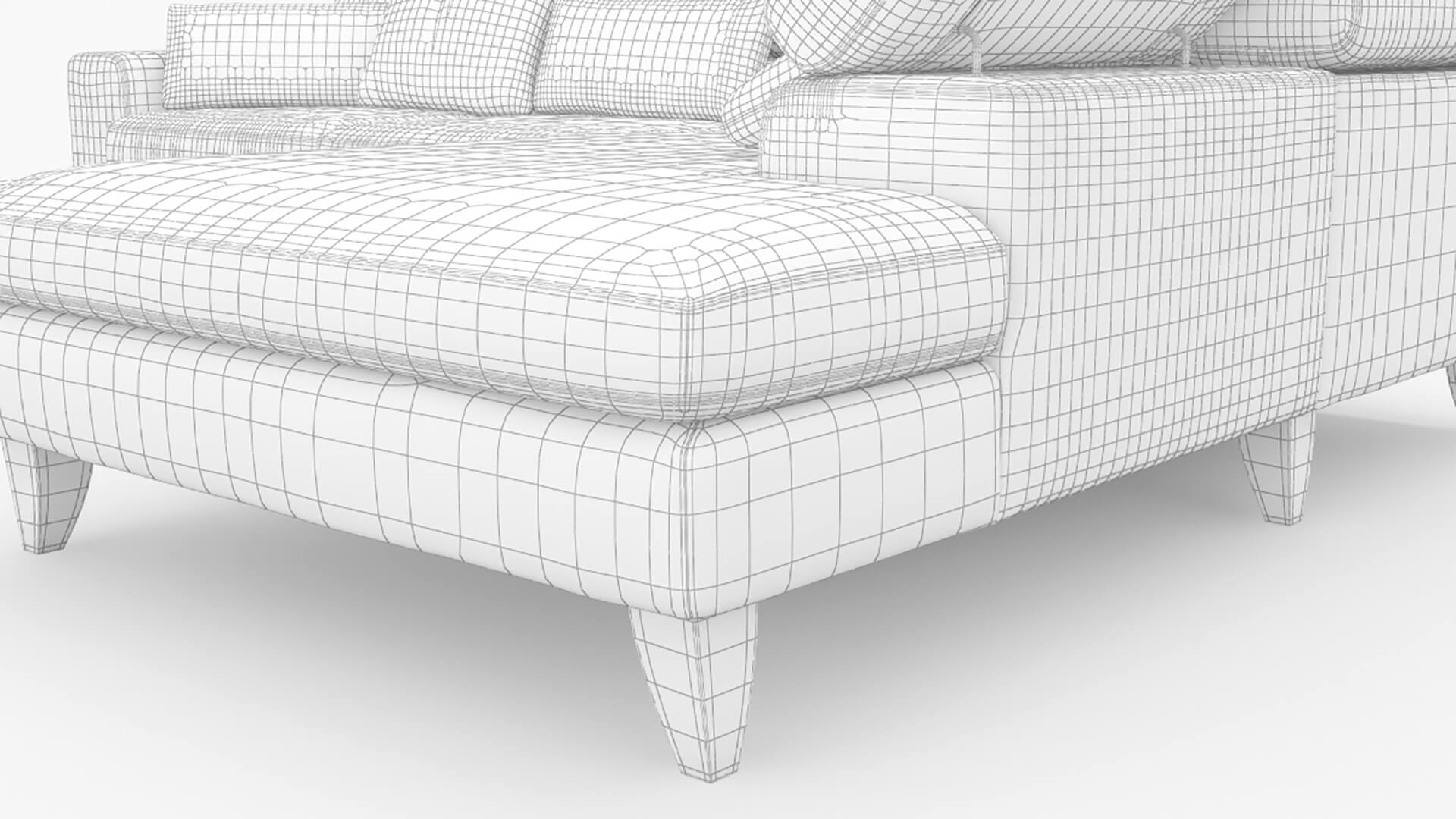 Gallery M Corner Sectional Sofa Felicia - 3D Model by 3dxin