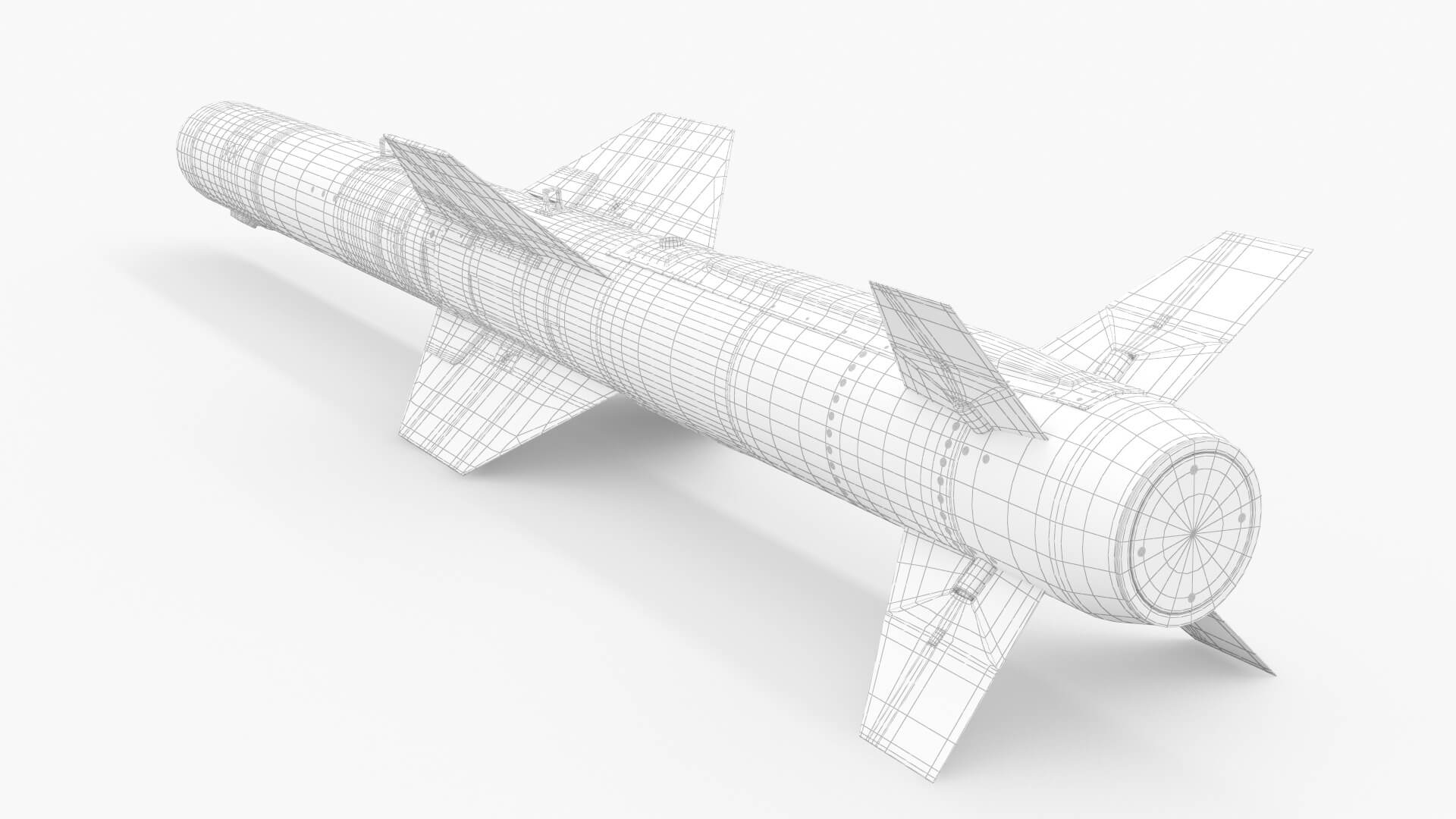 AGM 84 Harpoon Missile 3D Render, Digital Art by 3dxin