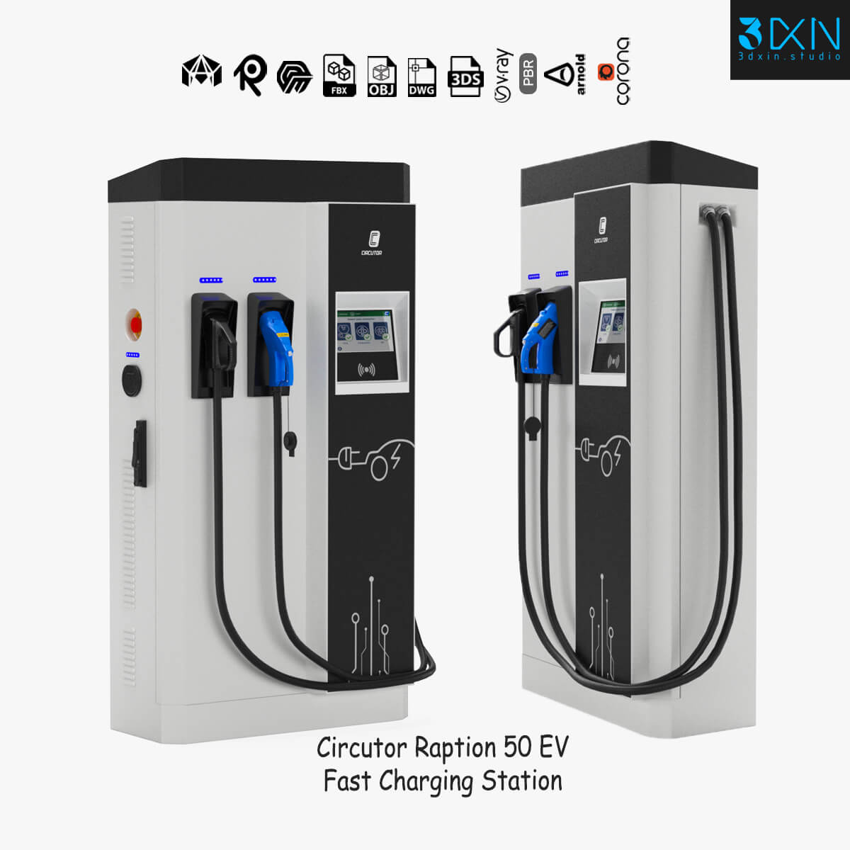 Circutor Raption 50 EV Fast Charging Station 3D Render by 3dxin