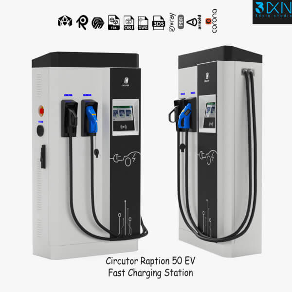 Circutor Raption 100 EV Charging Station 3D Render by 3dxin