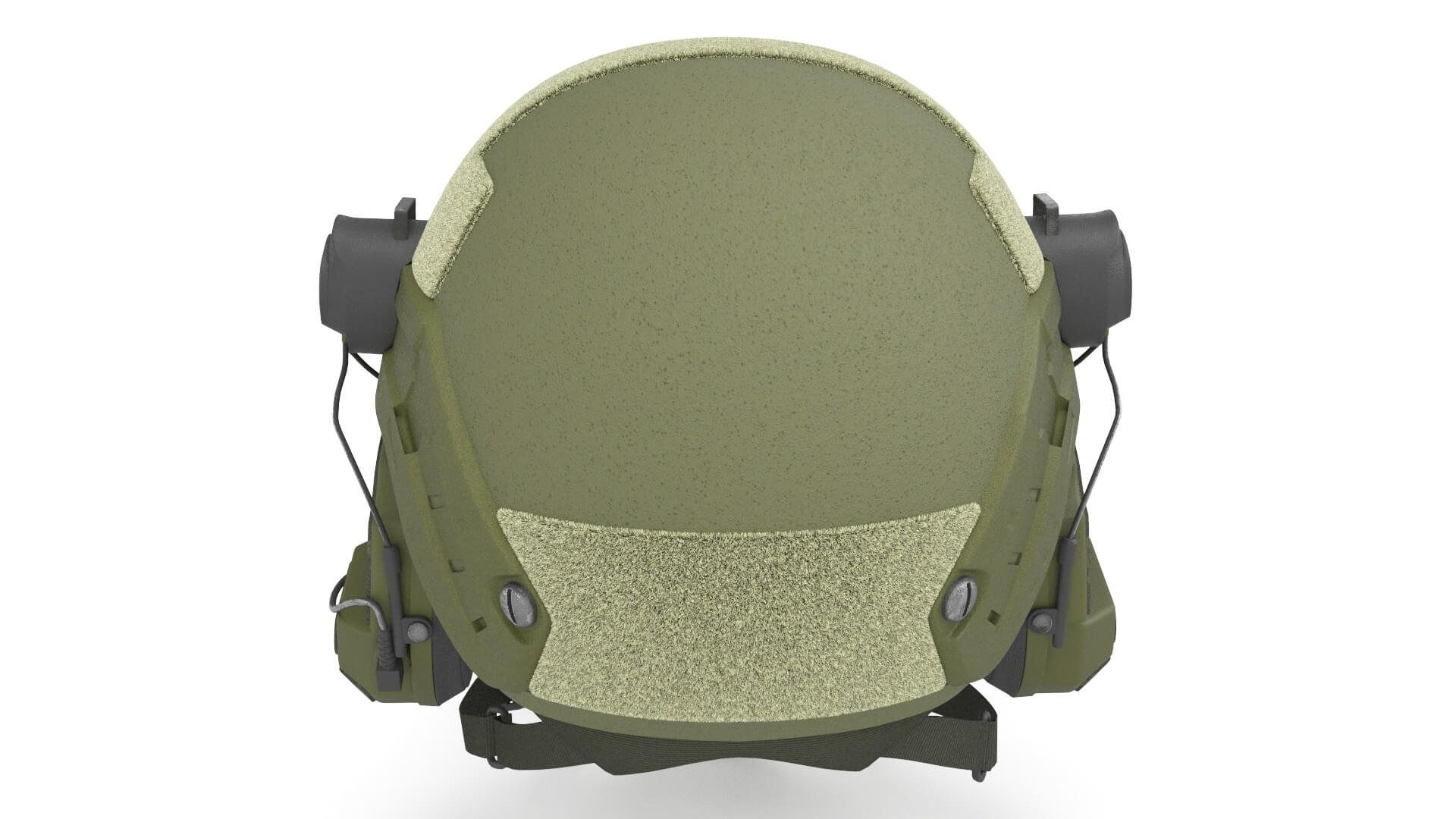Tactical Ballistic Helmet Digital Camo with Fur Green 3D Render