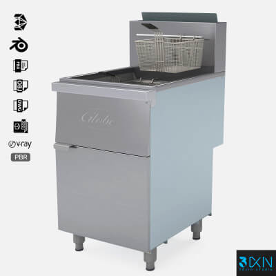 Globe Floor Fryers Gff80G Commercial Deep Fryer - 3D Model by 3dxin