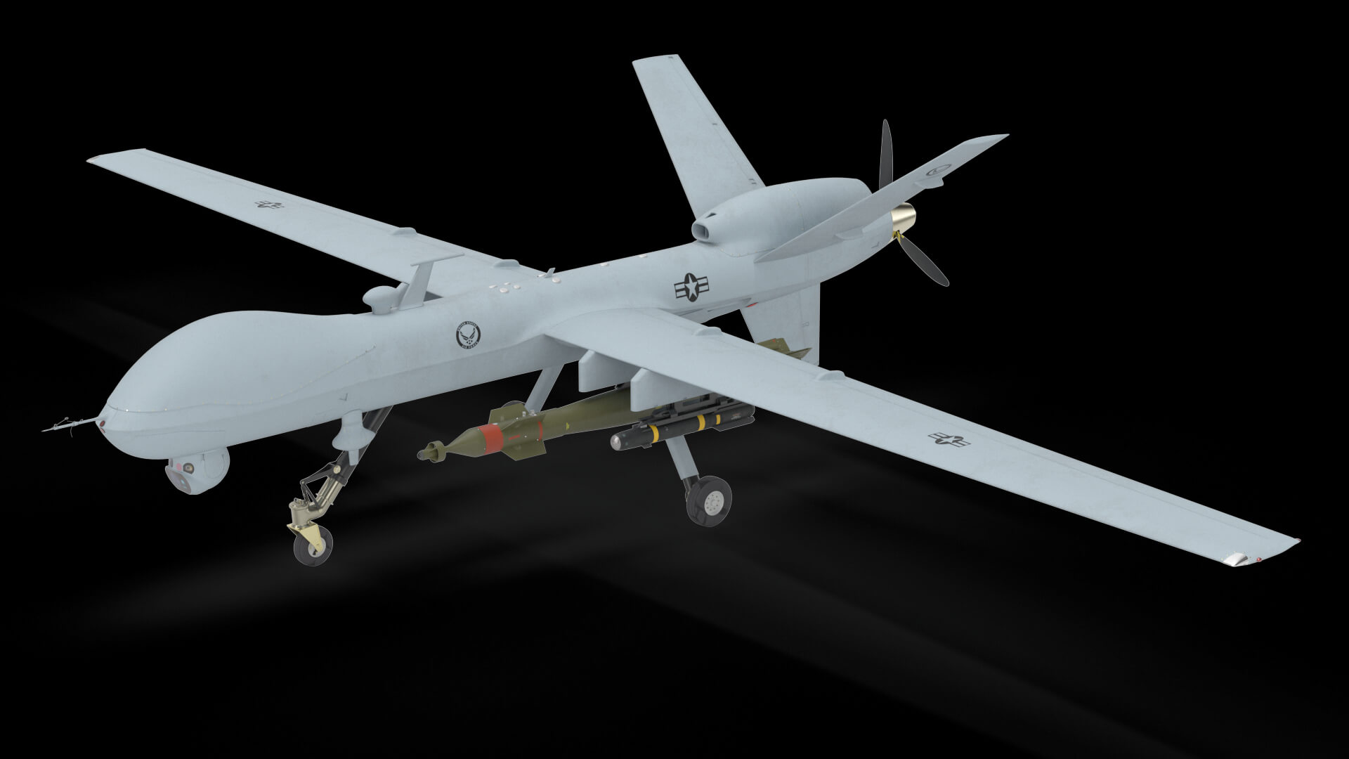 General Atomics UAV MQ-9 Reaper Military Aircraft Drone 3D Model by 3dxin