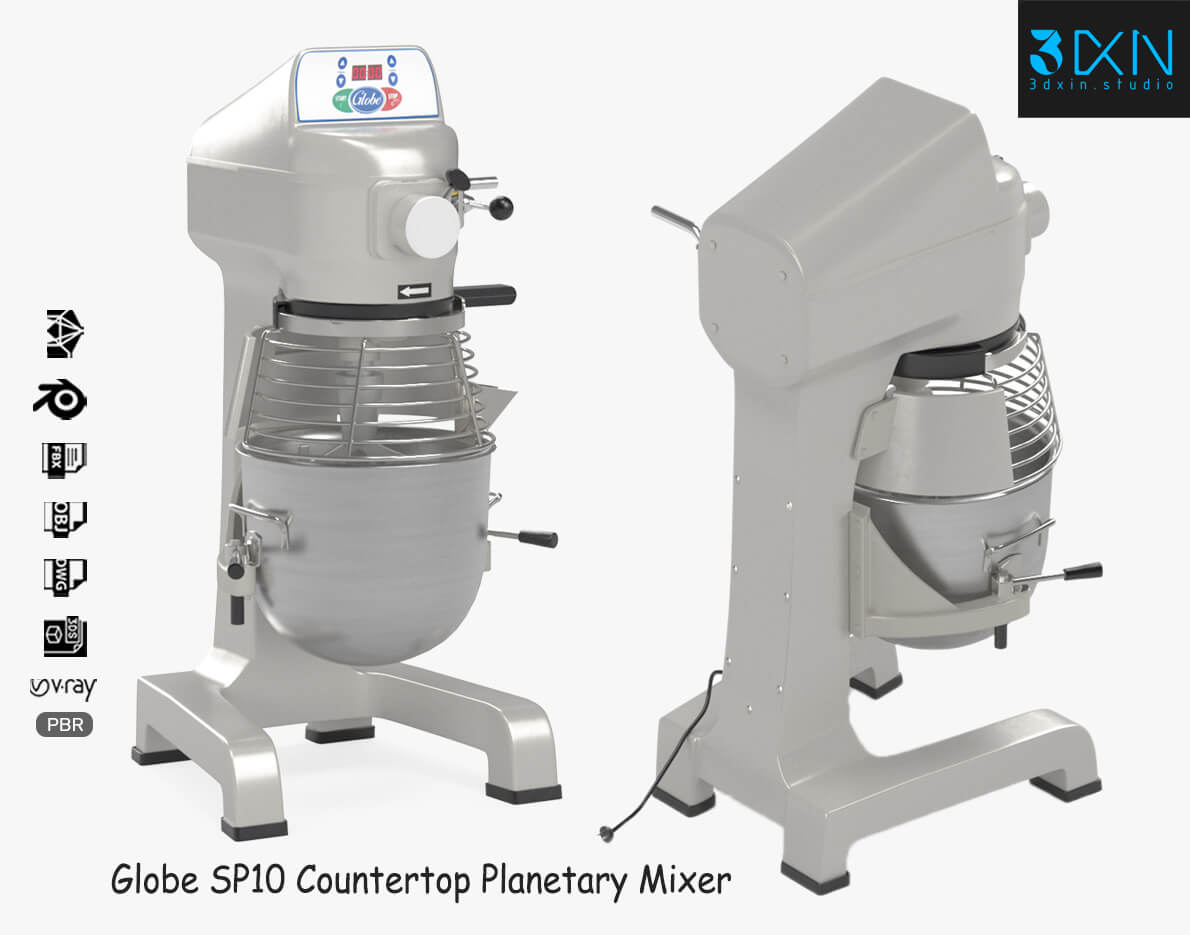 Globe SP10 Countertop Planetary Mixer - 3D Model by 3dxin