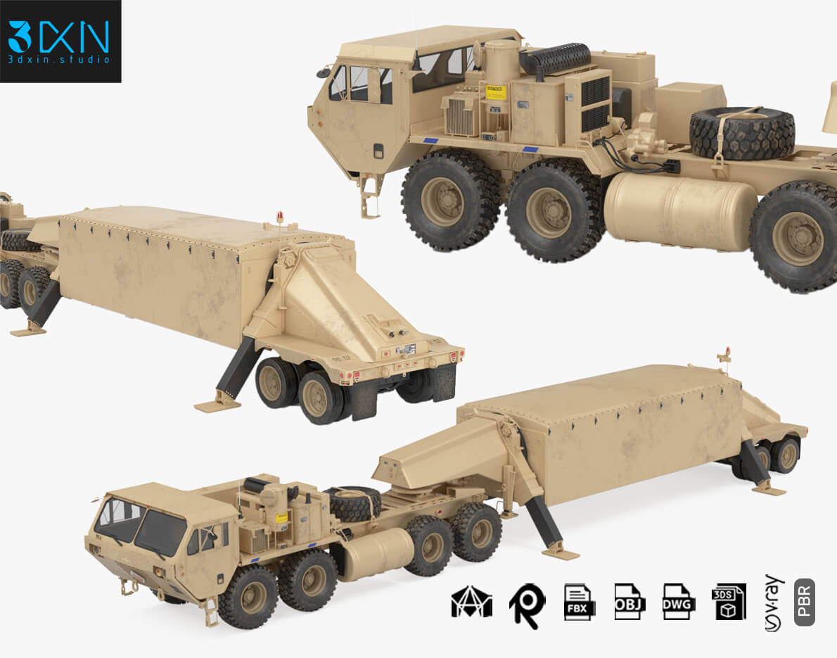HEMTT M983 Tractor Truck With an TPY2 X-Band Radar Defense 3D Model by ...