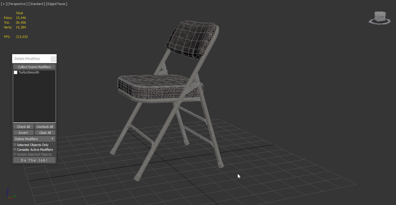 Hercules Series Premium Curved Triple Braced Chair - 3D Model by 3dxin