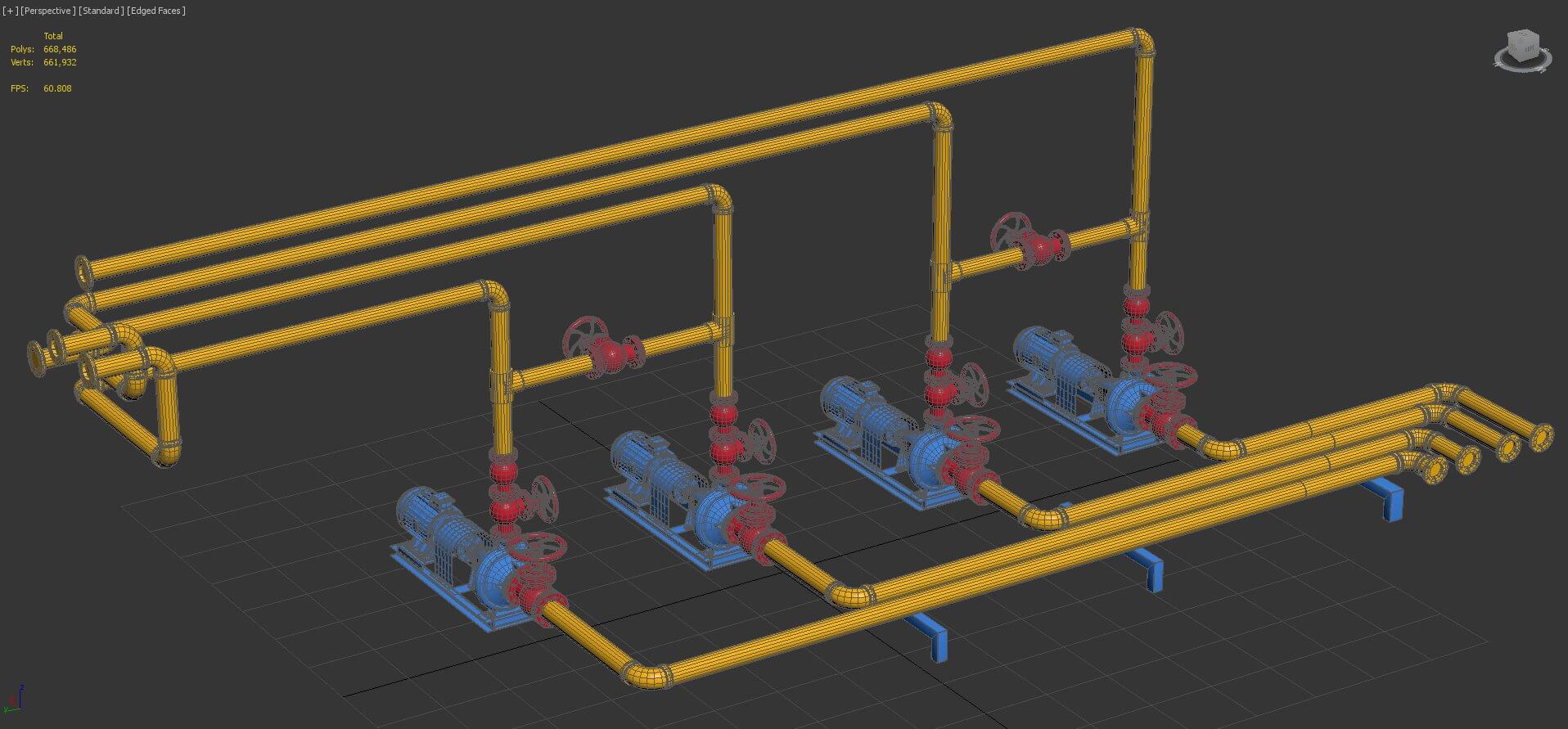 Industrial Plant Pipeline 01 - 3D Model by 3dxin