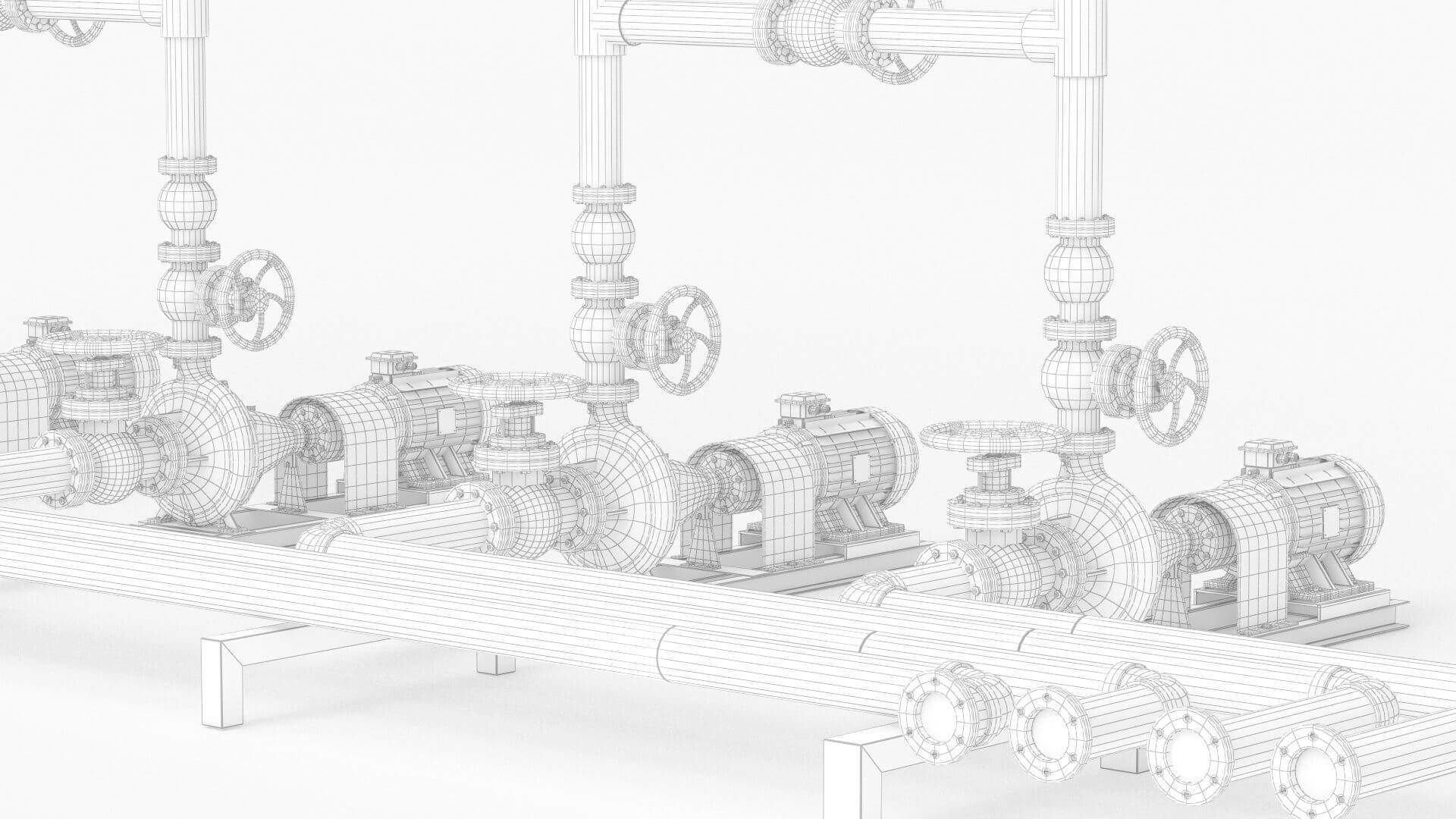 Industrial Plant Pipeline 01 - 3D Model by 3dxin