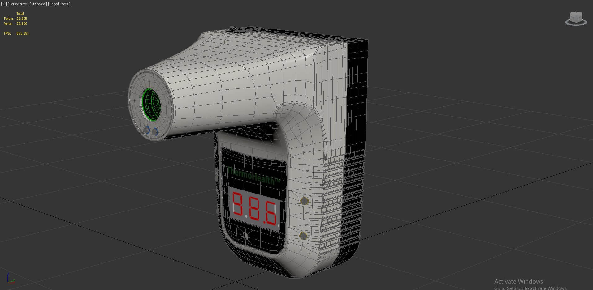 Infrared Wall Mounted Forehead Thermometer - 3D Model by 3dxin