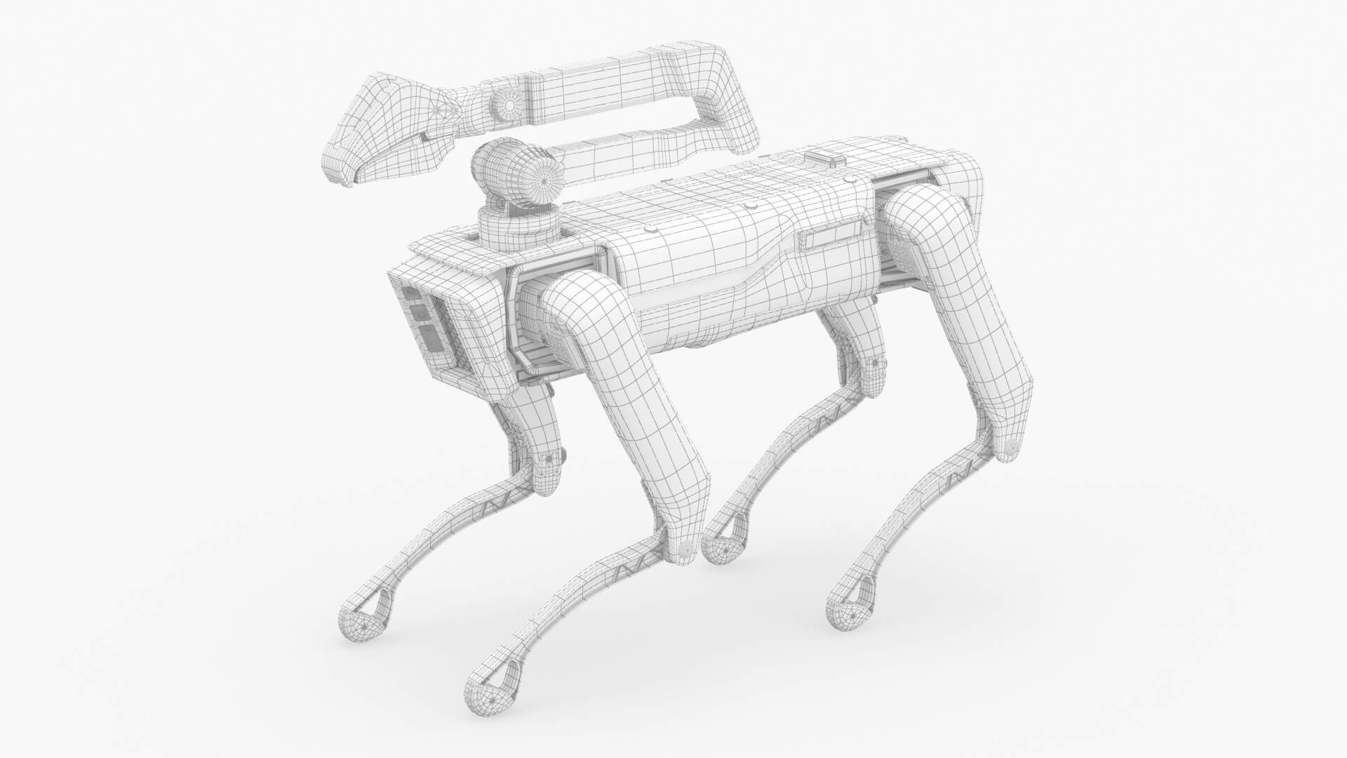 Modern Robot Dog With Arm in Army Color - 3D Model by 3dxin