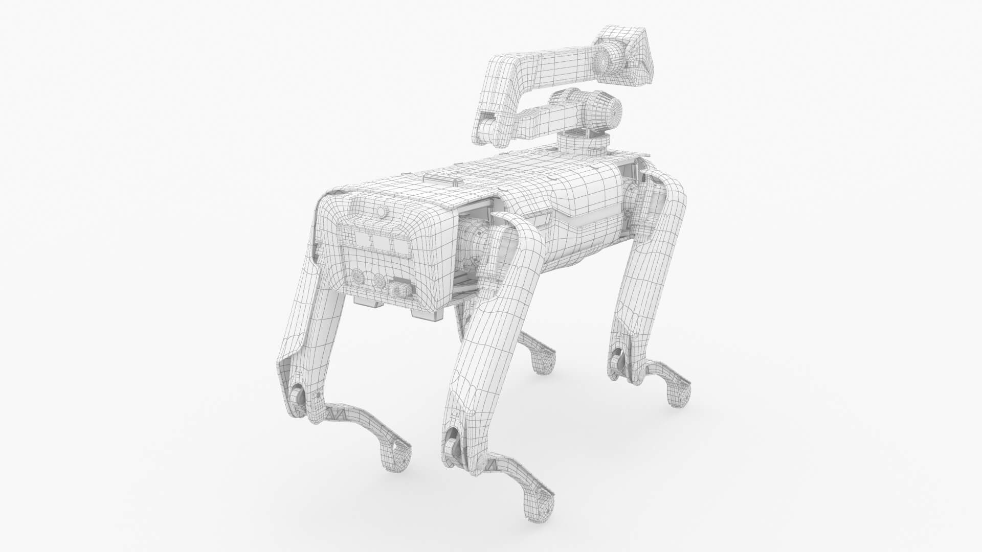 Modern Robot Dog With Arm in Army Color - 3D Model by 3dxin