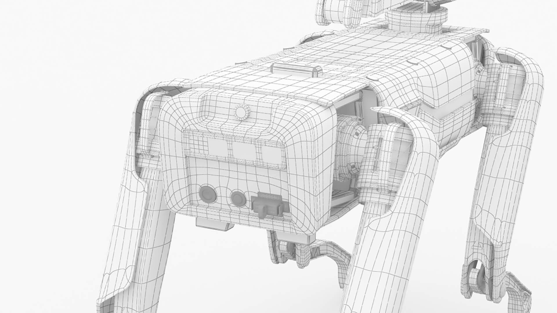 Modern Robot Dog With Arm in Army Color - 3D Model by 3dxin