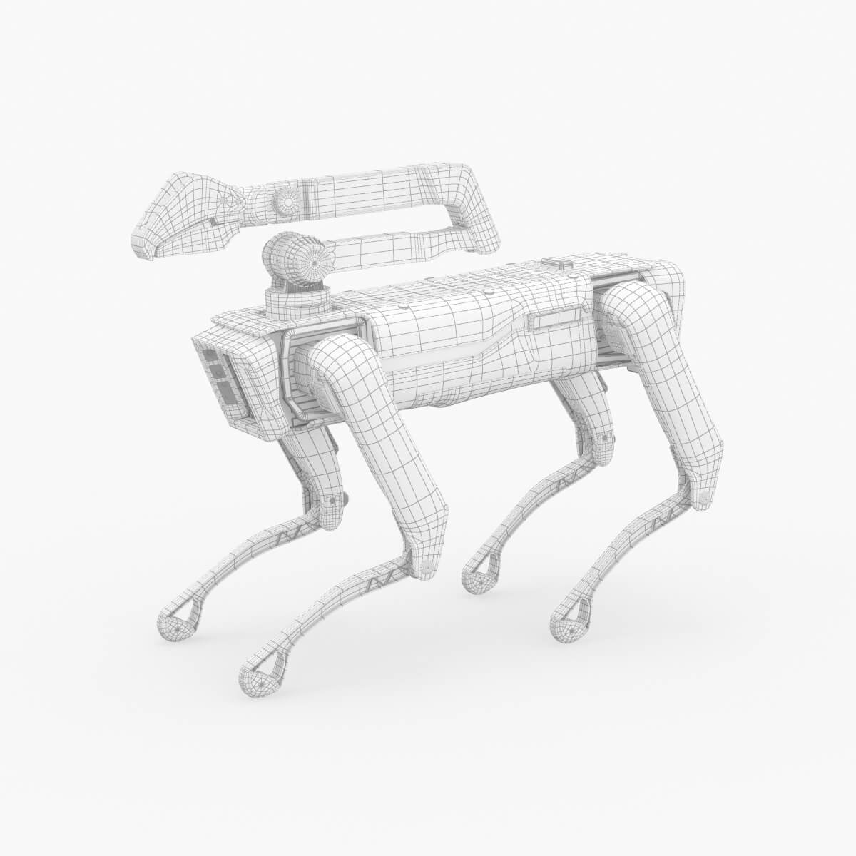 Modern Robot Dog With Arm in Army Color - 3D Model by 3dxin