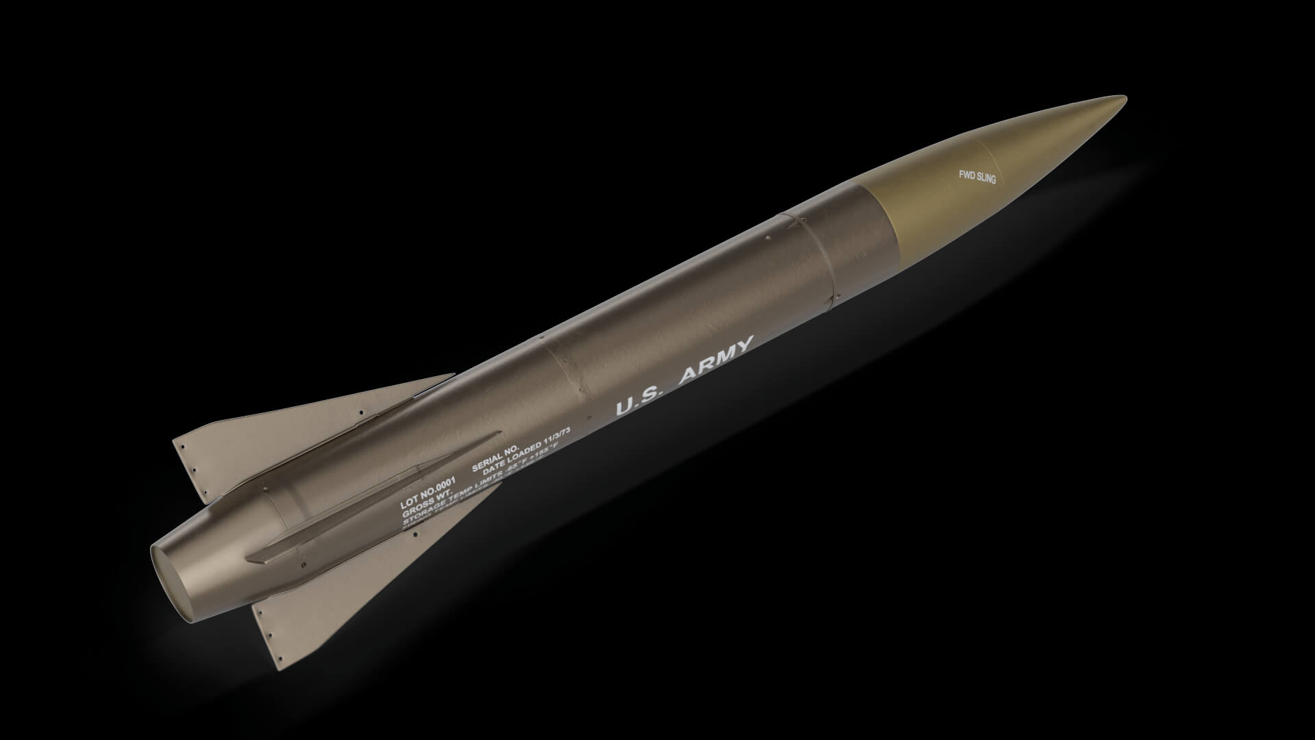 MGM-52 Lance Tactical Ballistic Missile 3D Model by 3dxin