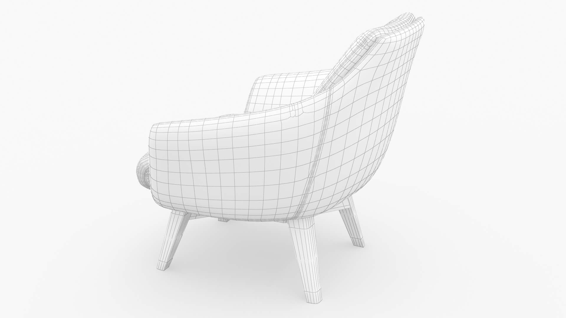Mia 1801 Upholstery Armchair - 3D Model by 3dxin