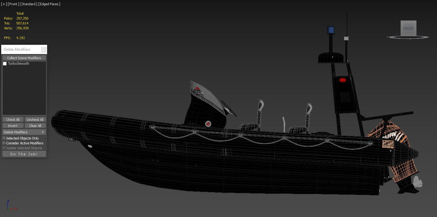 Military Inflatable Boat Zodiac With Mercury - 3D Model by 3dxin