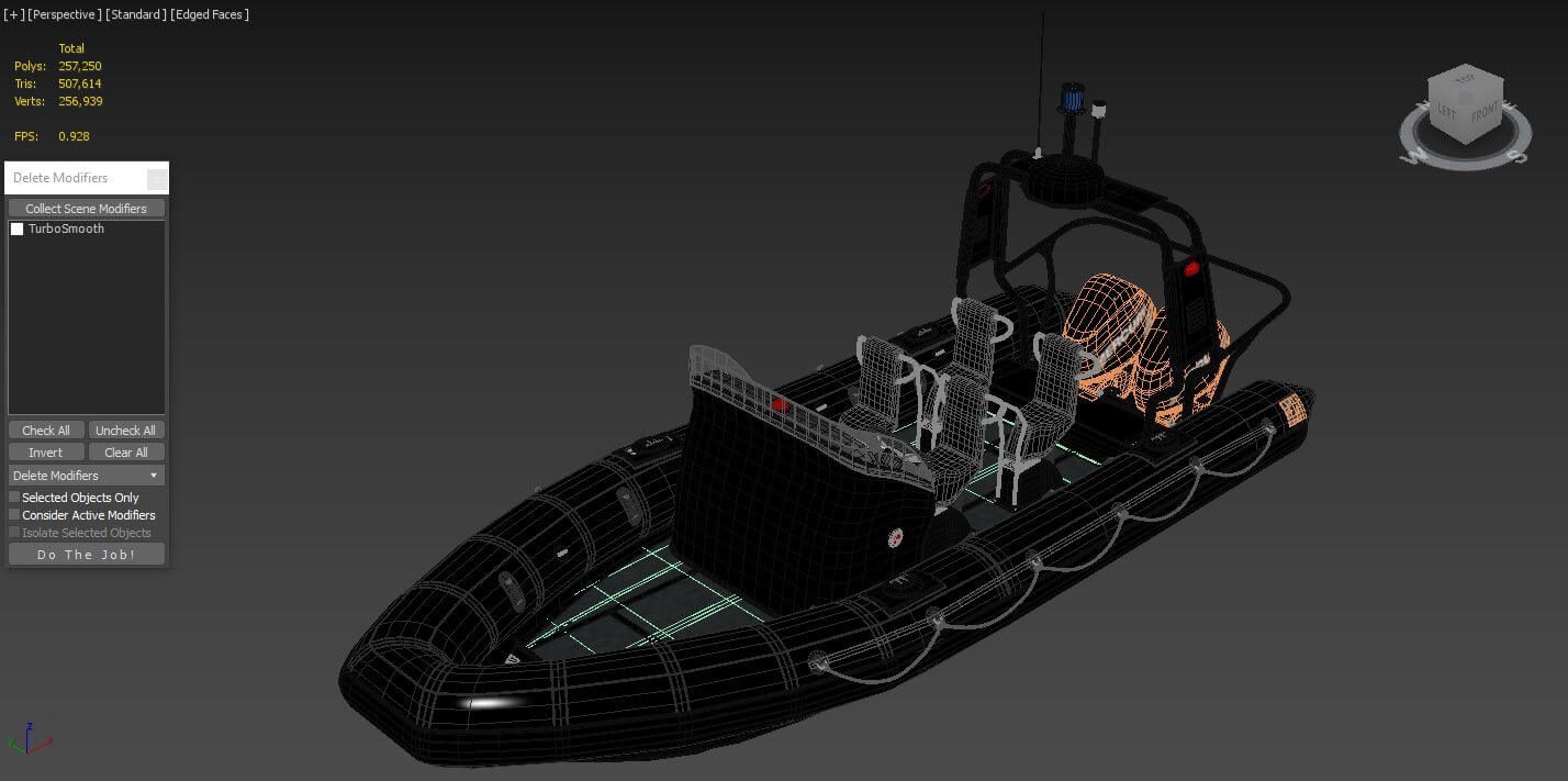 Military Inflatable Boat Zodiac With Mercury - 3D Model by 3dxin