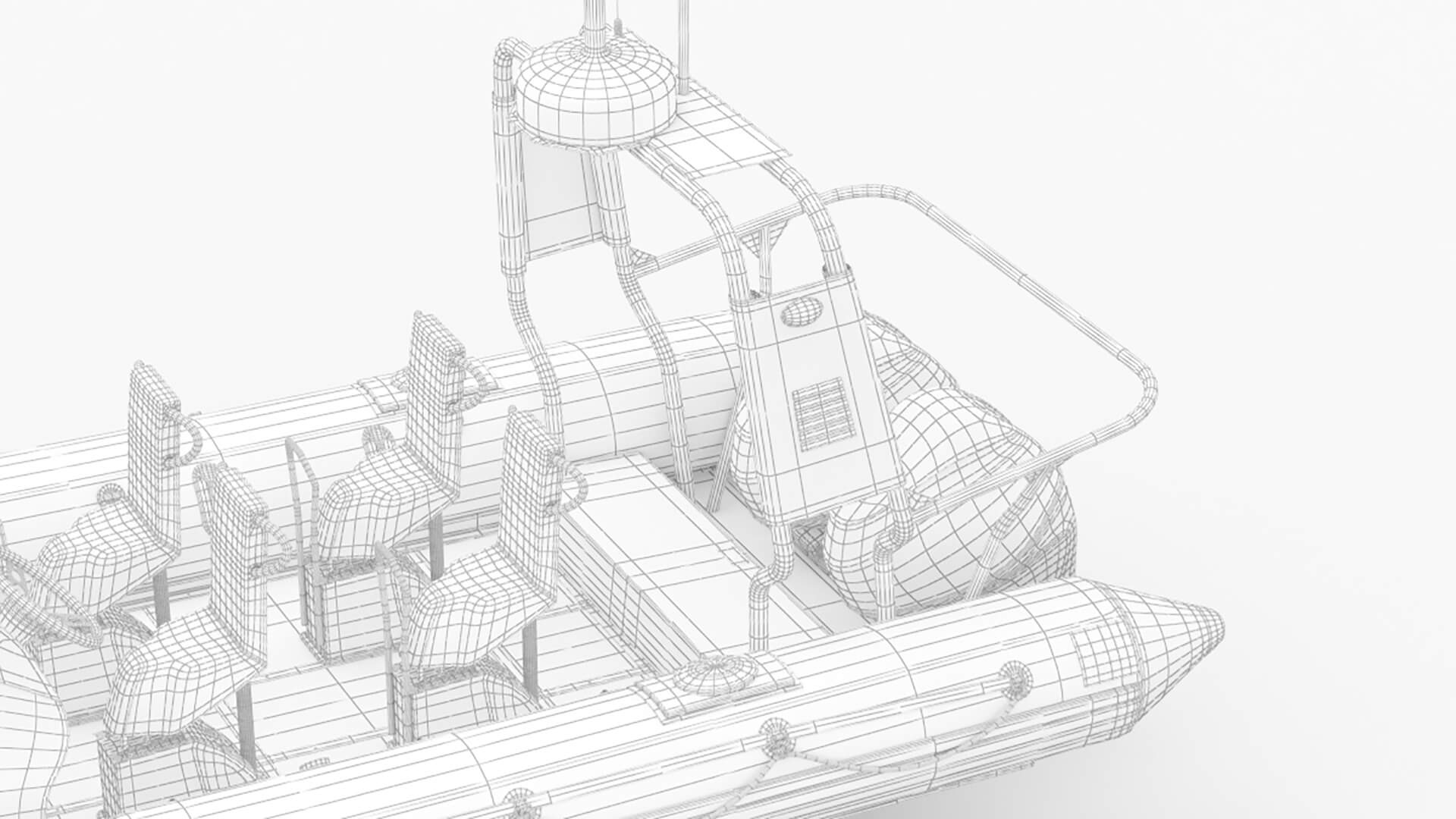 Military Inflatable Boat Zodiac With Mercury - 3D Model by 3dxin