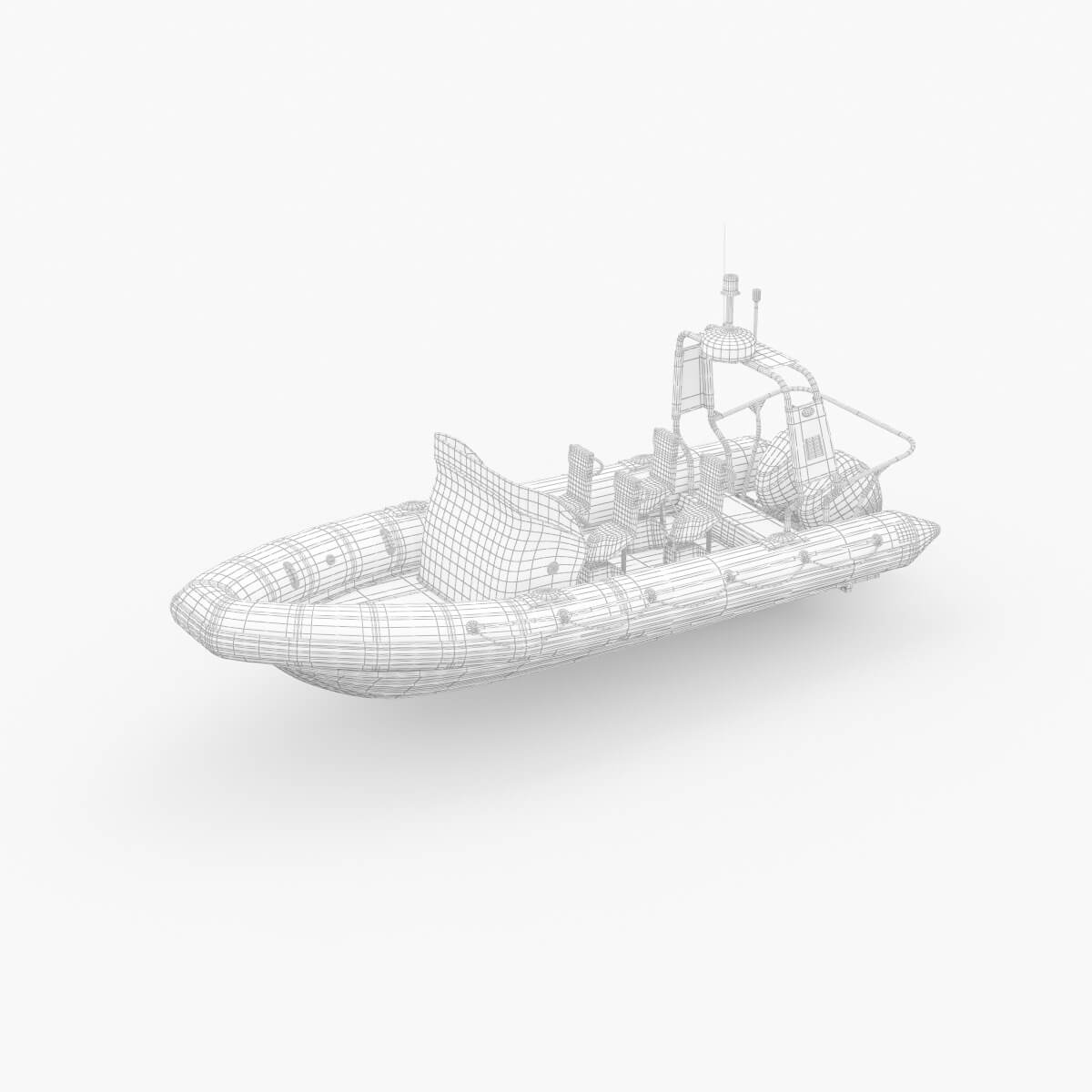 Military Inflatable Boat Zodiac With Mercury - 3D Model by 3dxin