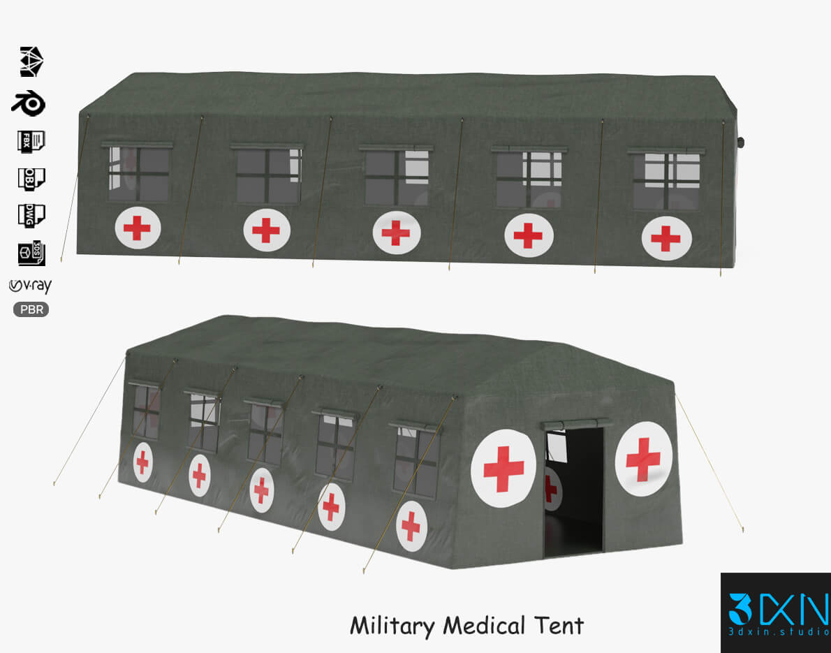 Military Medical Tent - 3D Model by 3dxin