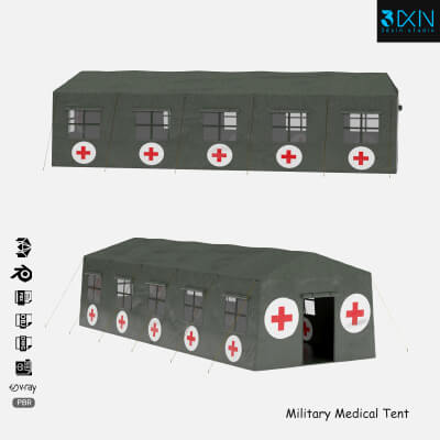 Military Medical Tent - 3D Model by 3dxin