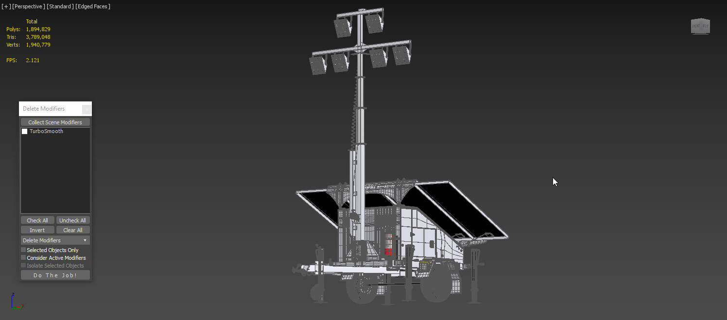 Military Solar Light Tower - 3D Model by 3dxin