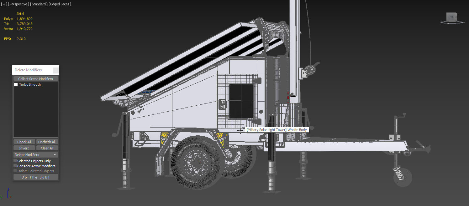 Military Solar Light Tower - 3D Model by 3dxin