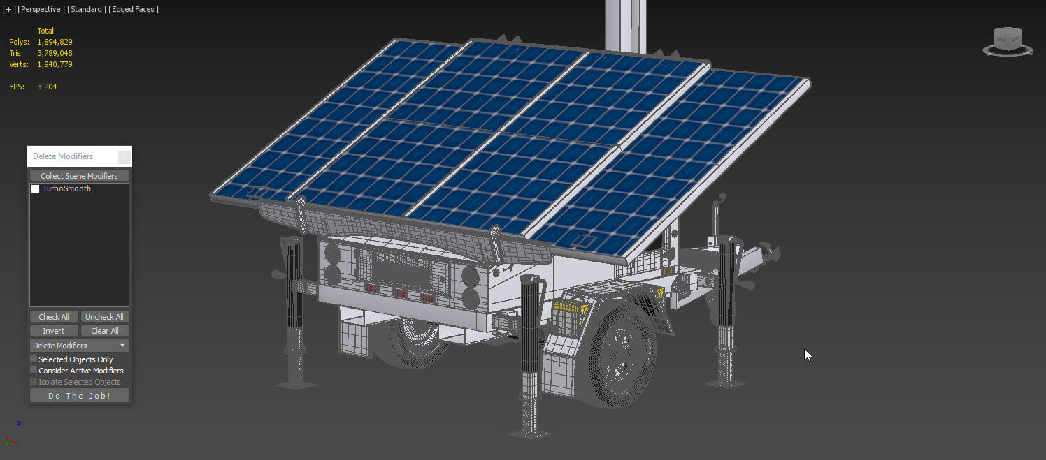 Military Solar Light Tower - 3D Model by 3dxin