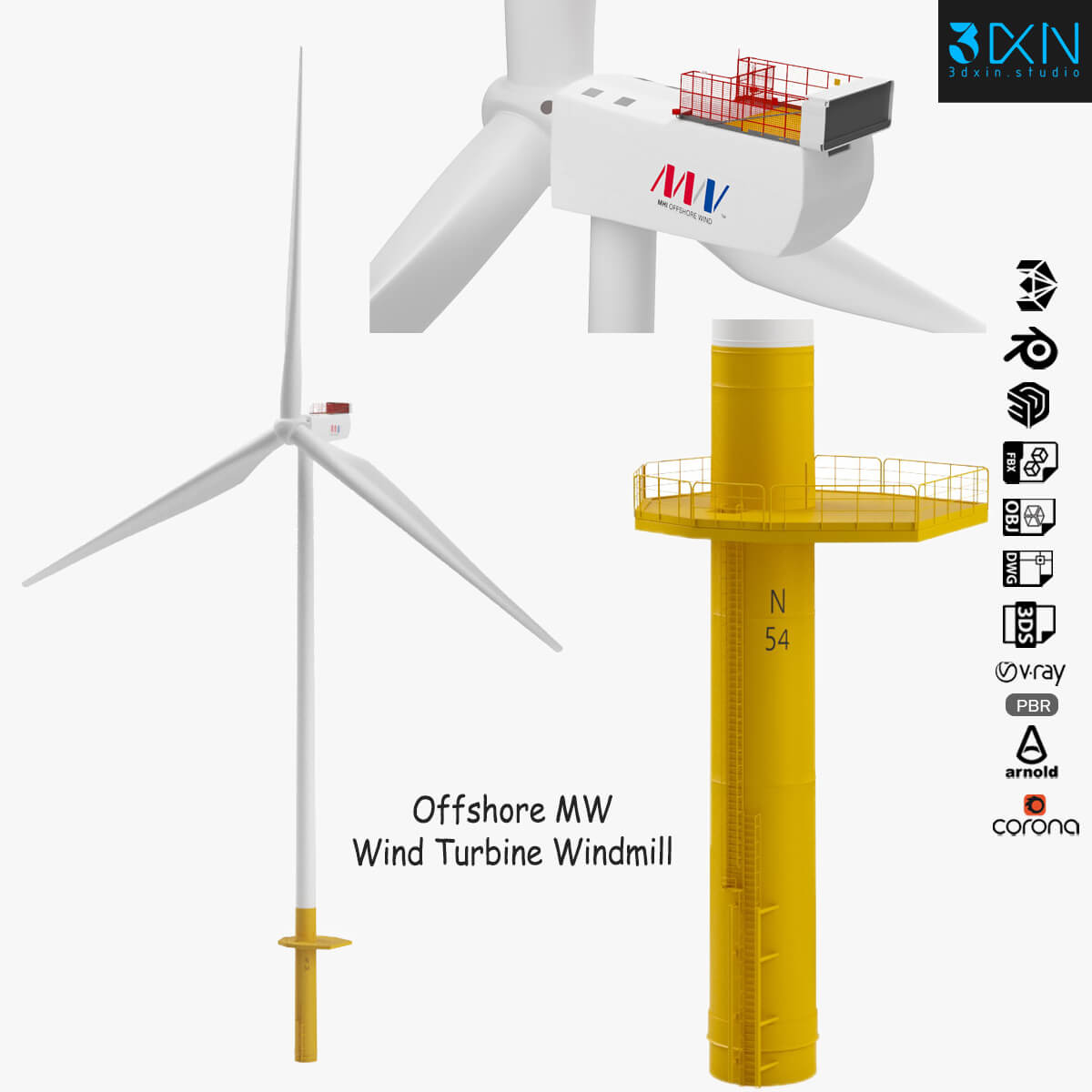 Offshore Mw Wind Turbine Windmill - 3D Model by 3dxin