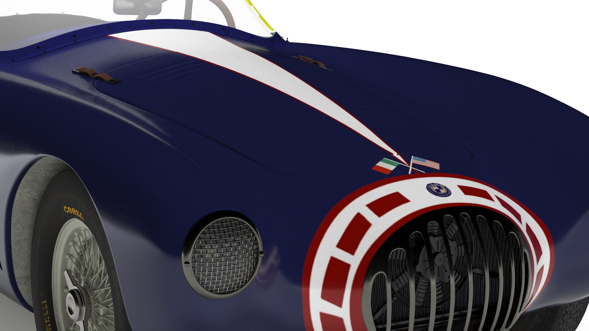 Osca Navy Blue Car - 3D Model by 3dxin