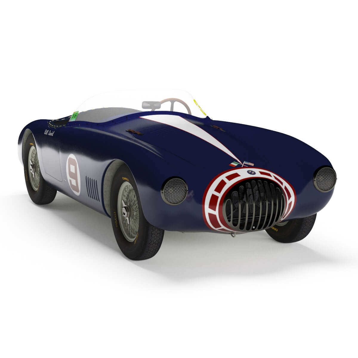 Osca Navy Blue Car - 3D Model by 3dxin