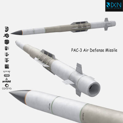 PAC-3 Air Defense Missile 3D Model by 3dxin