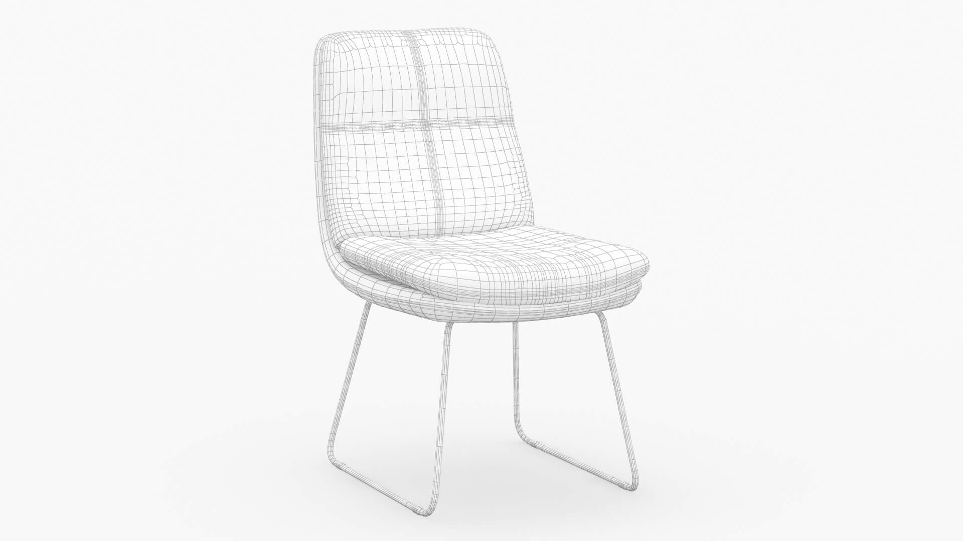 Paula 85200 Upholstered Armless Chair - 3D Model by 3dxin